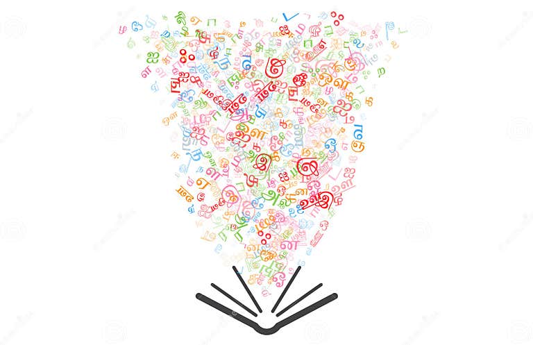 Colorful Vector Background Made from Tamil Alphabets, Scripts, Letters ...