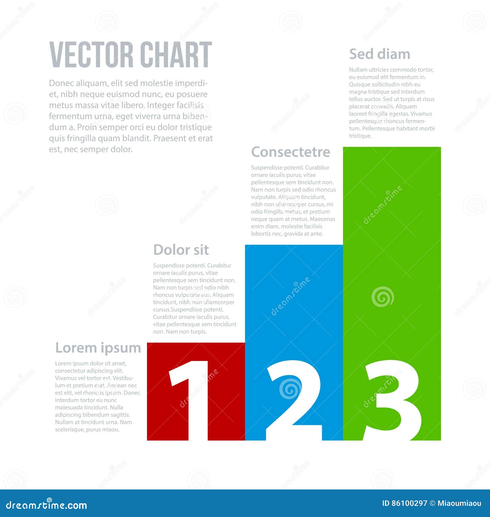 Colorful Vector Chart with Text and Numbers Stock Vector - Illustration ...