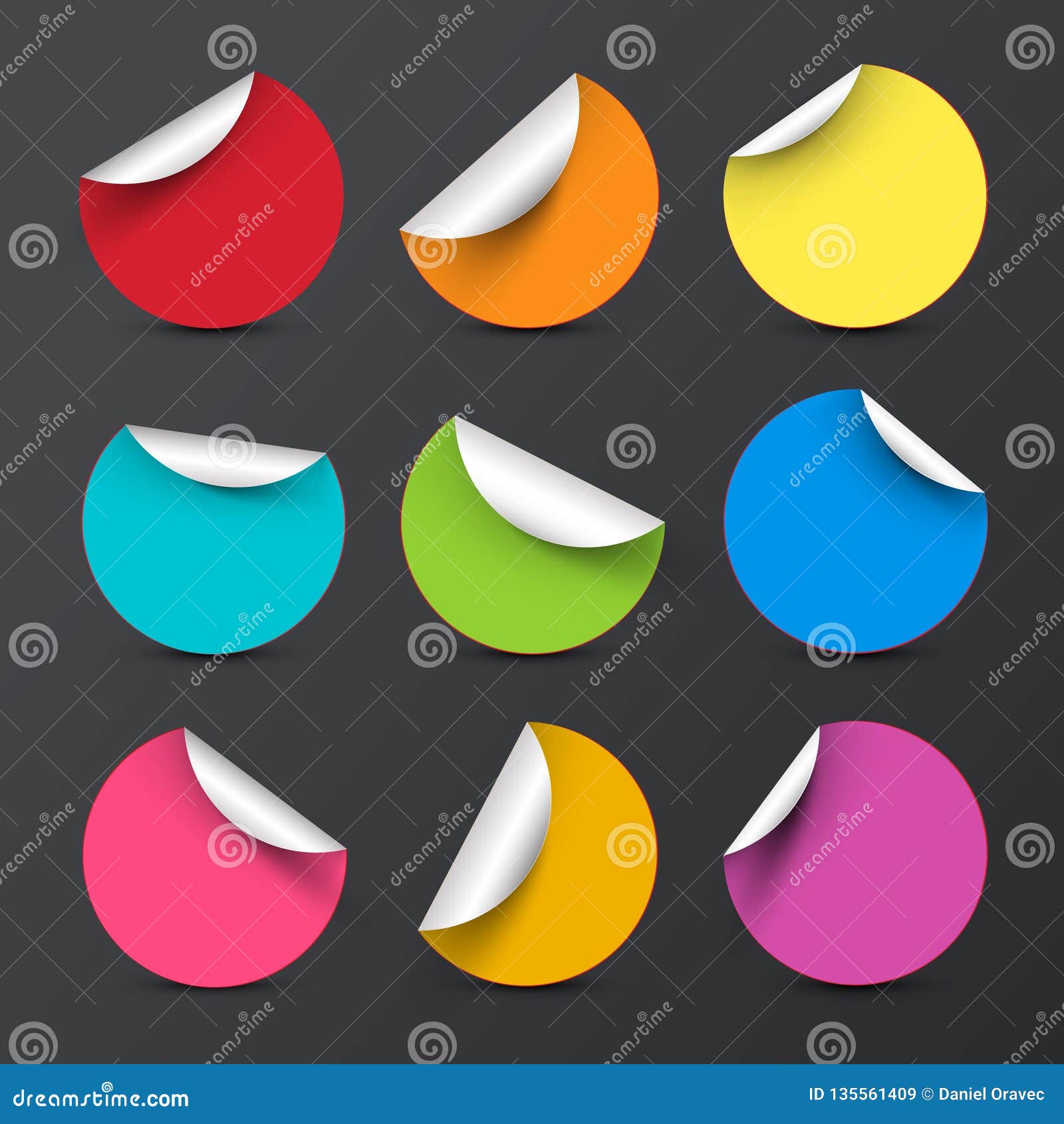 Colorful Vector Circle Empty Stickers Stock Vector - Illustration of ...