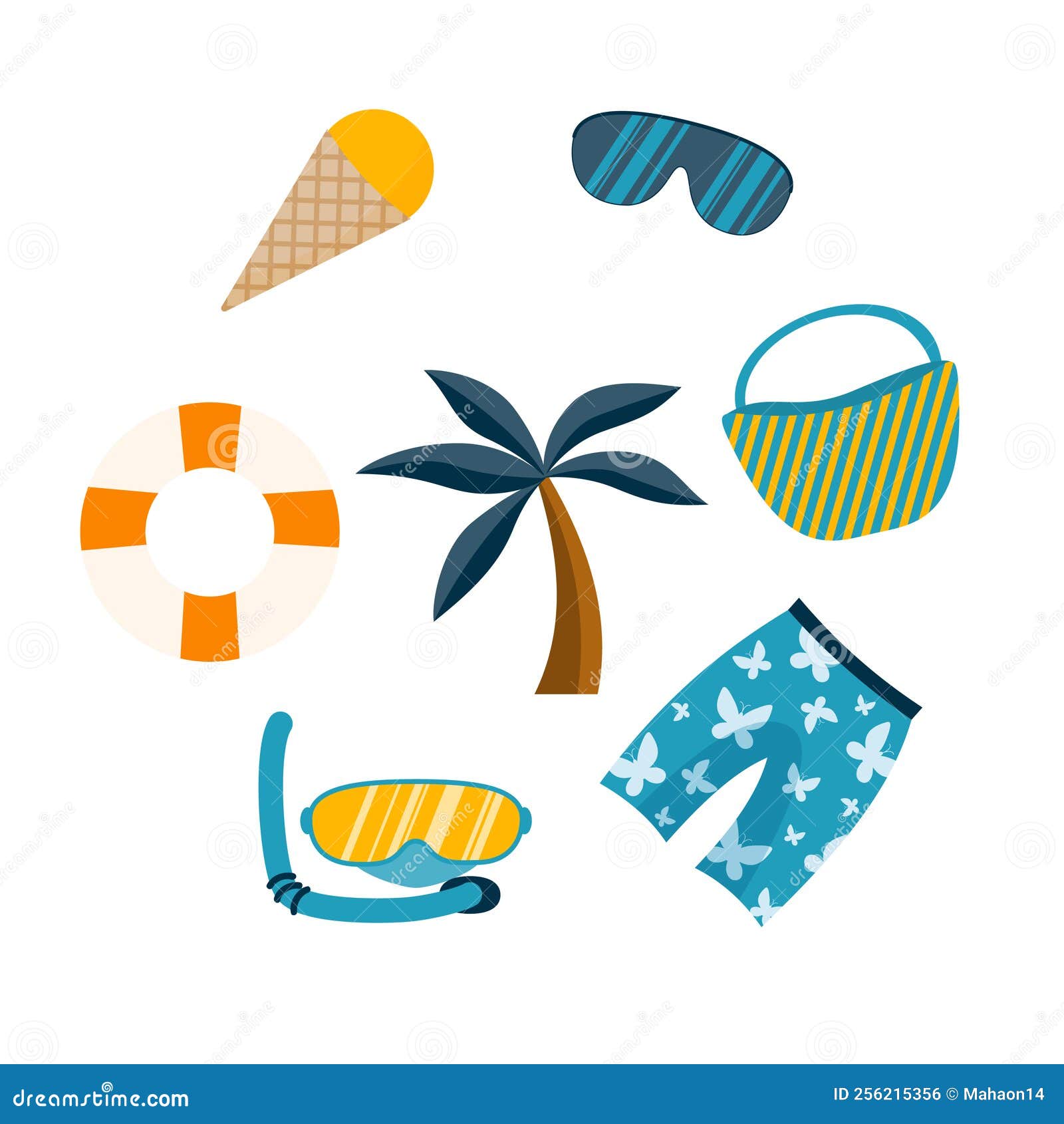 Collection of Summer Vacation Elements Stock Vector - Illustration of icon, trip: 256215356
