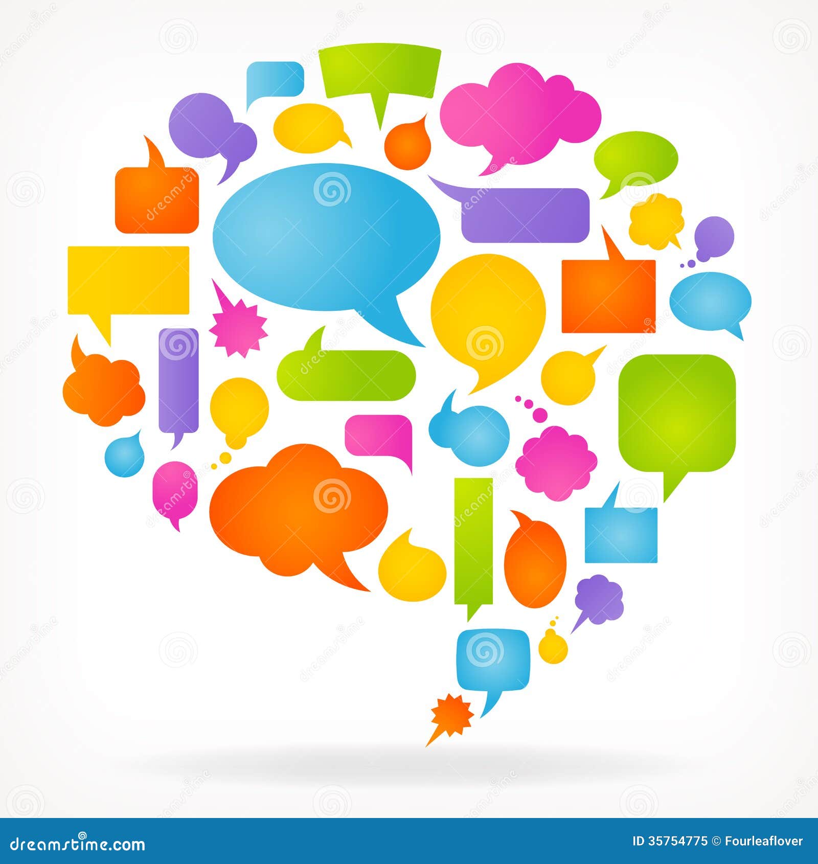 Colorful Vector Comic Bubbles Forming a Bubble Shape Stock Vector ...