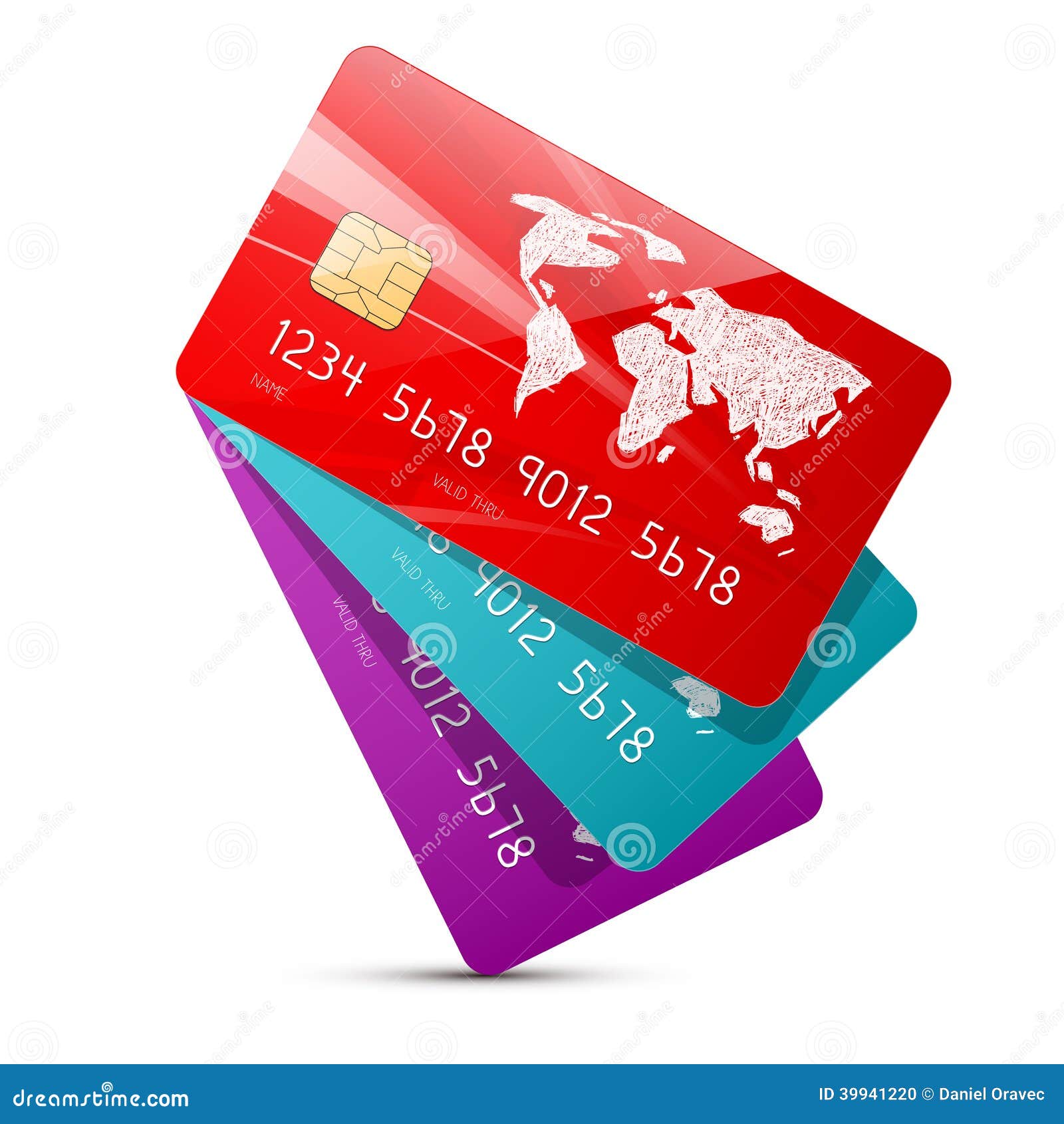 Colorful Vector Credit Cards Set Illustration Stock Vector ...
