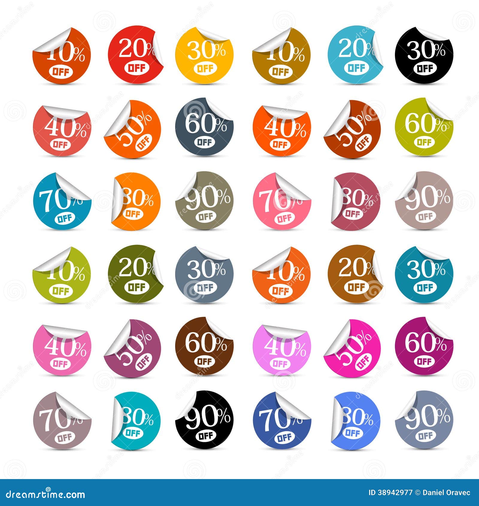 Colorful Vector Discount Stickers, Labels Stock Vector - Illustration ...