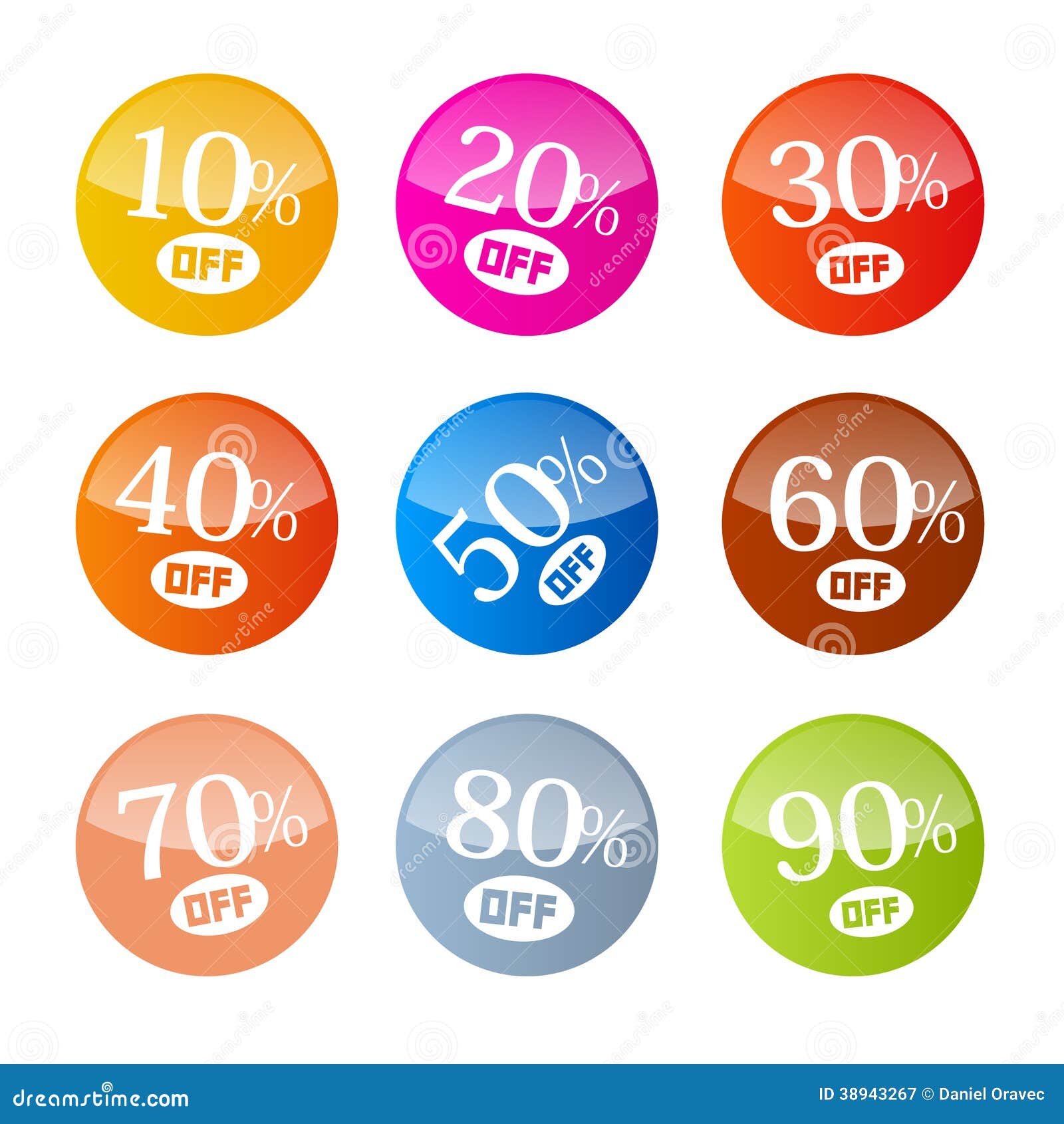 Colorful Vector Discount Stickers, Labels Stock Vector - Illustration ...
