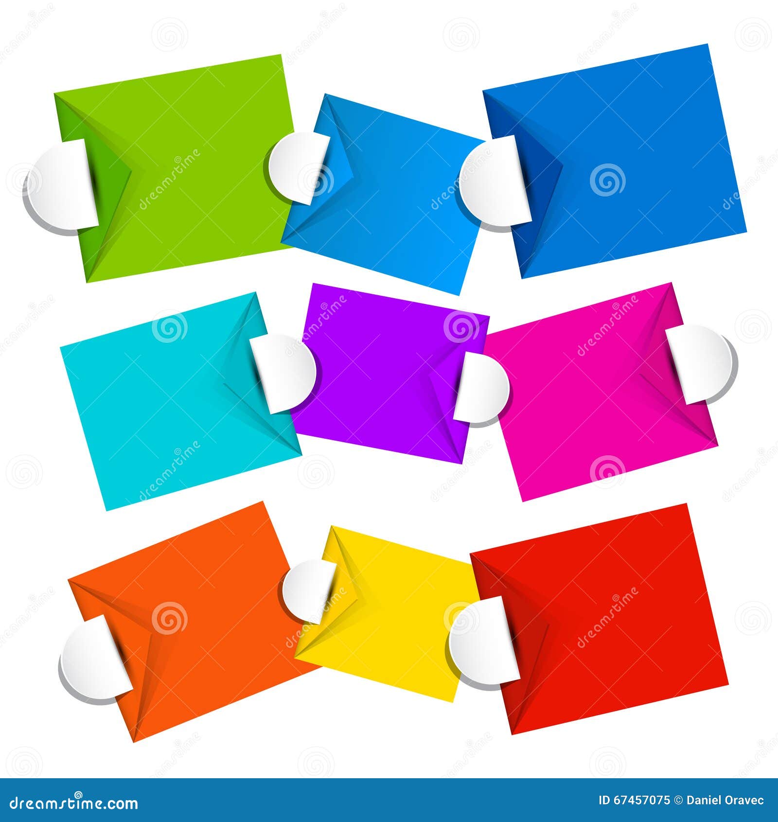 Colorful Vector Empty Paper Labels Set Stock Vector - Illustration of ...