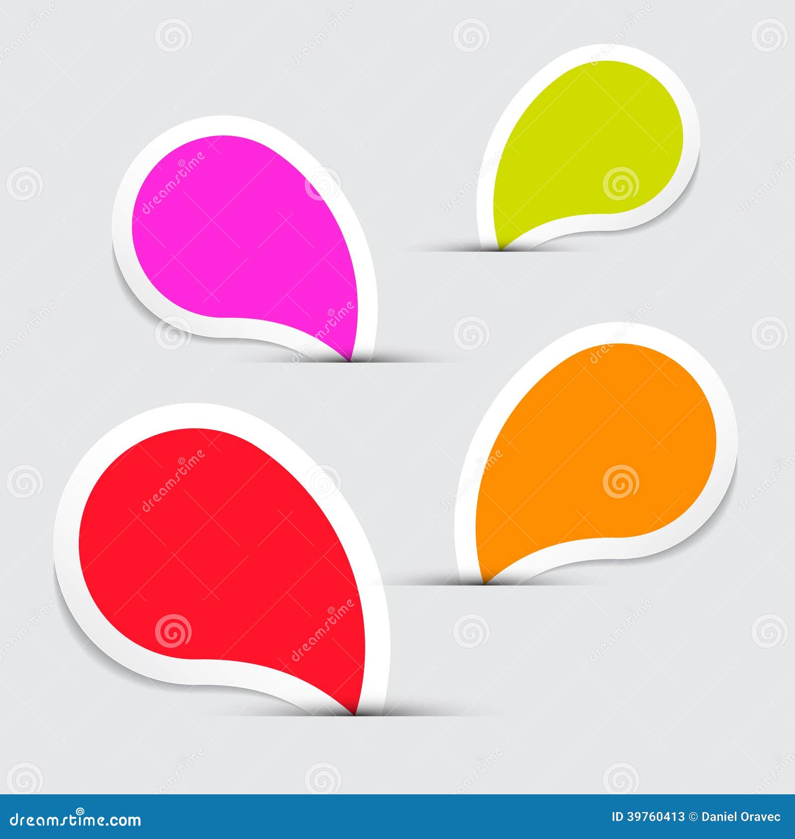 Colorful Vector Empty Stickers - Labels Set Stock Vector - Illustration ...