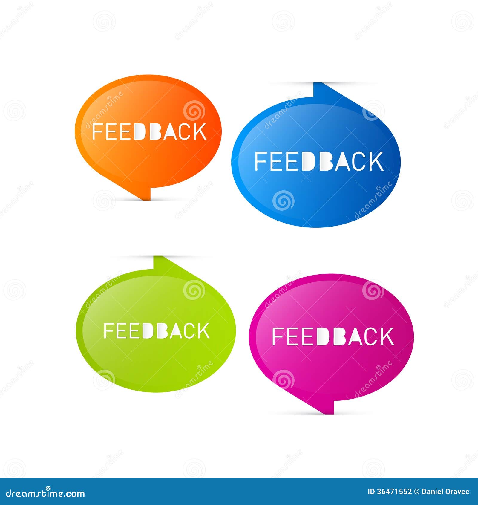 Vector Feedback Survey Flat Icon Set. Five Color Hand Thumb Up And Down ...