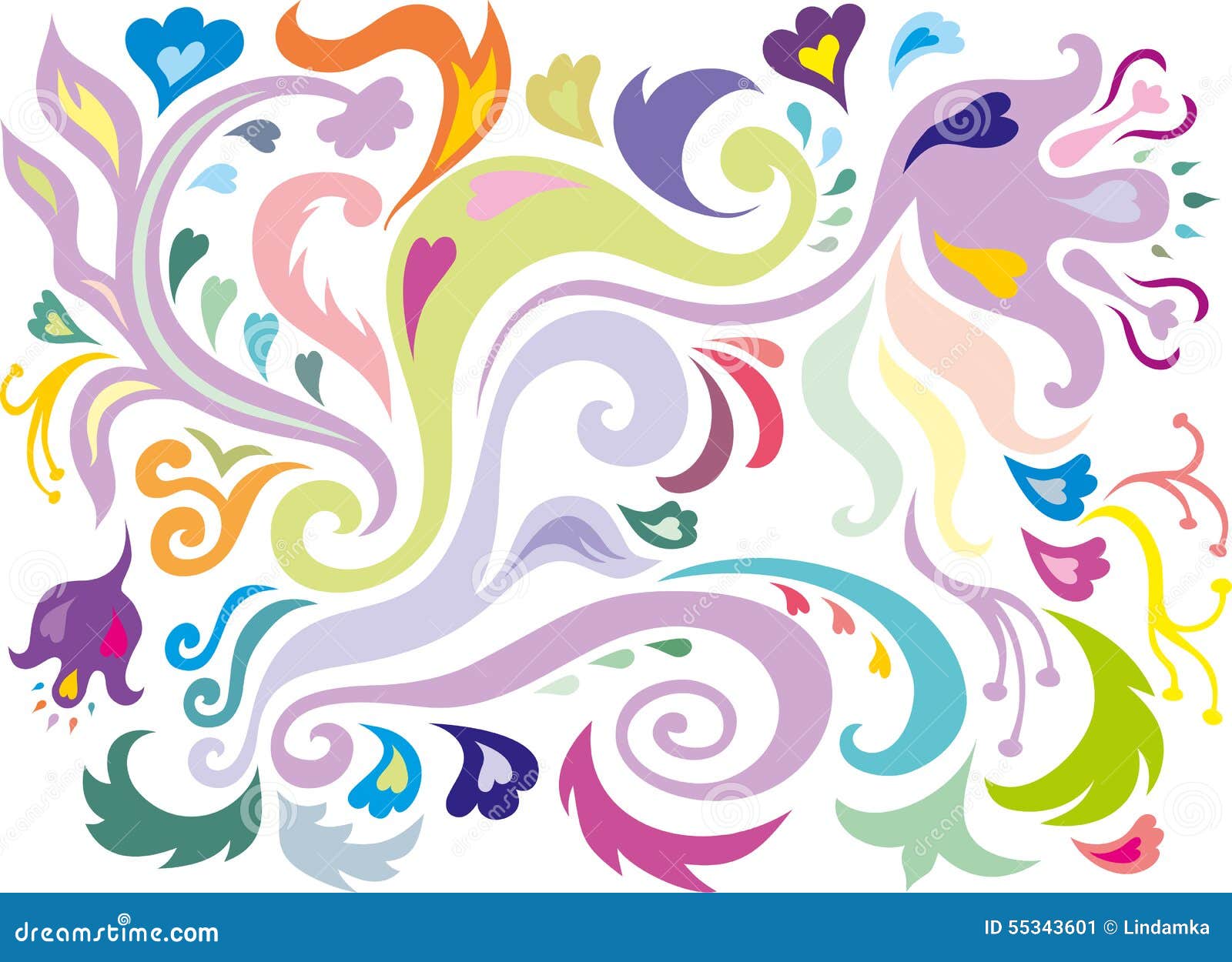 Colorful Vector Floral Element Stock Vector - Illustration of ...