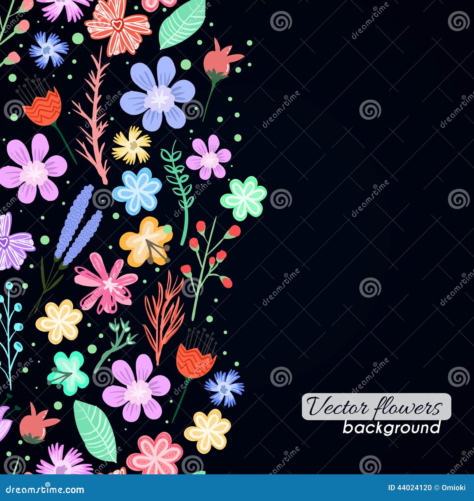 Colorful Vector Flowers Background Stock Vector - Illustration of ...