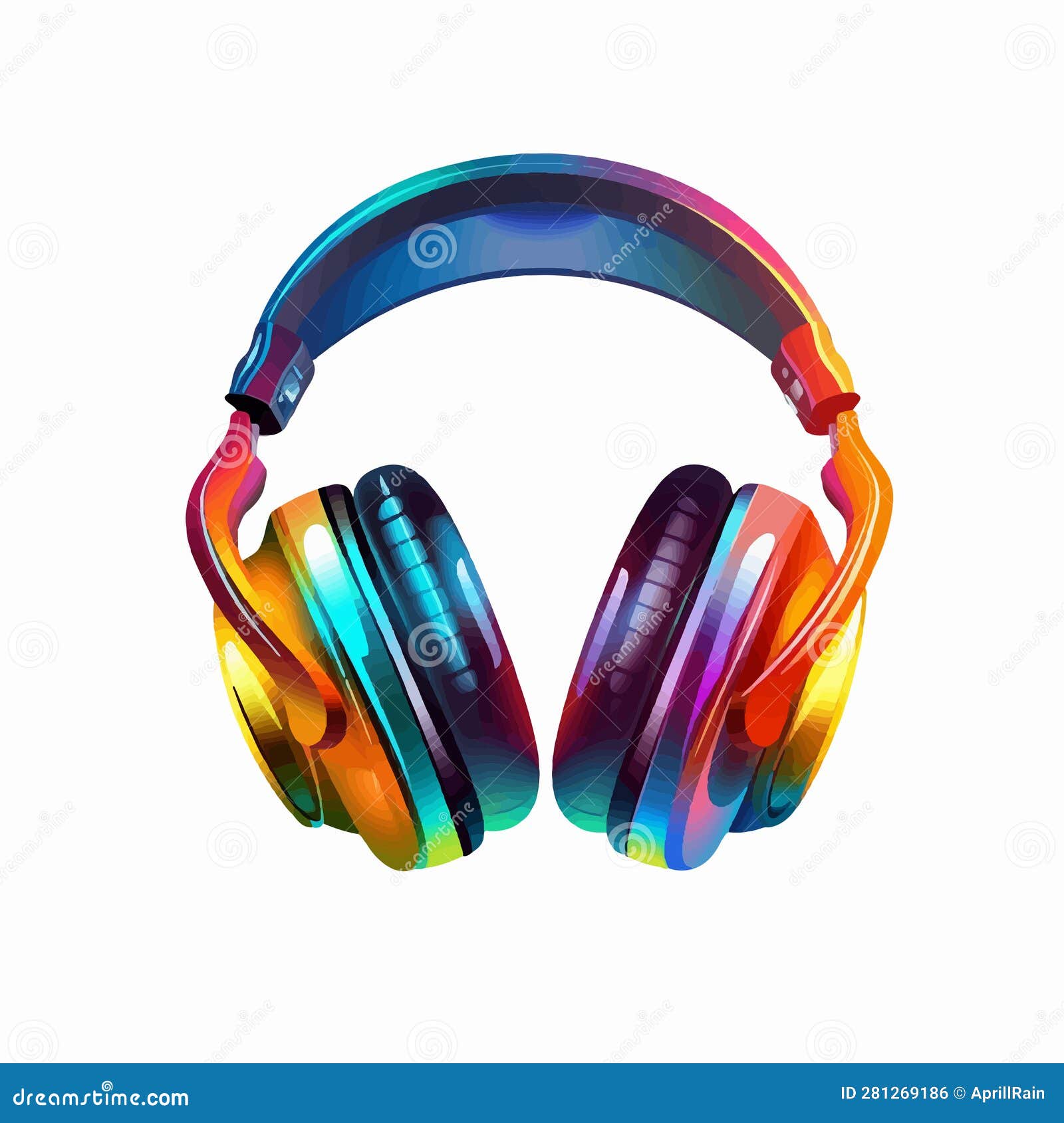 Colorful Vector Headphone Icon Stock Vector - Illustration of stylish ...