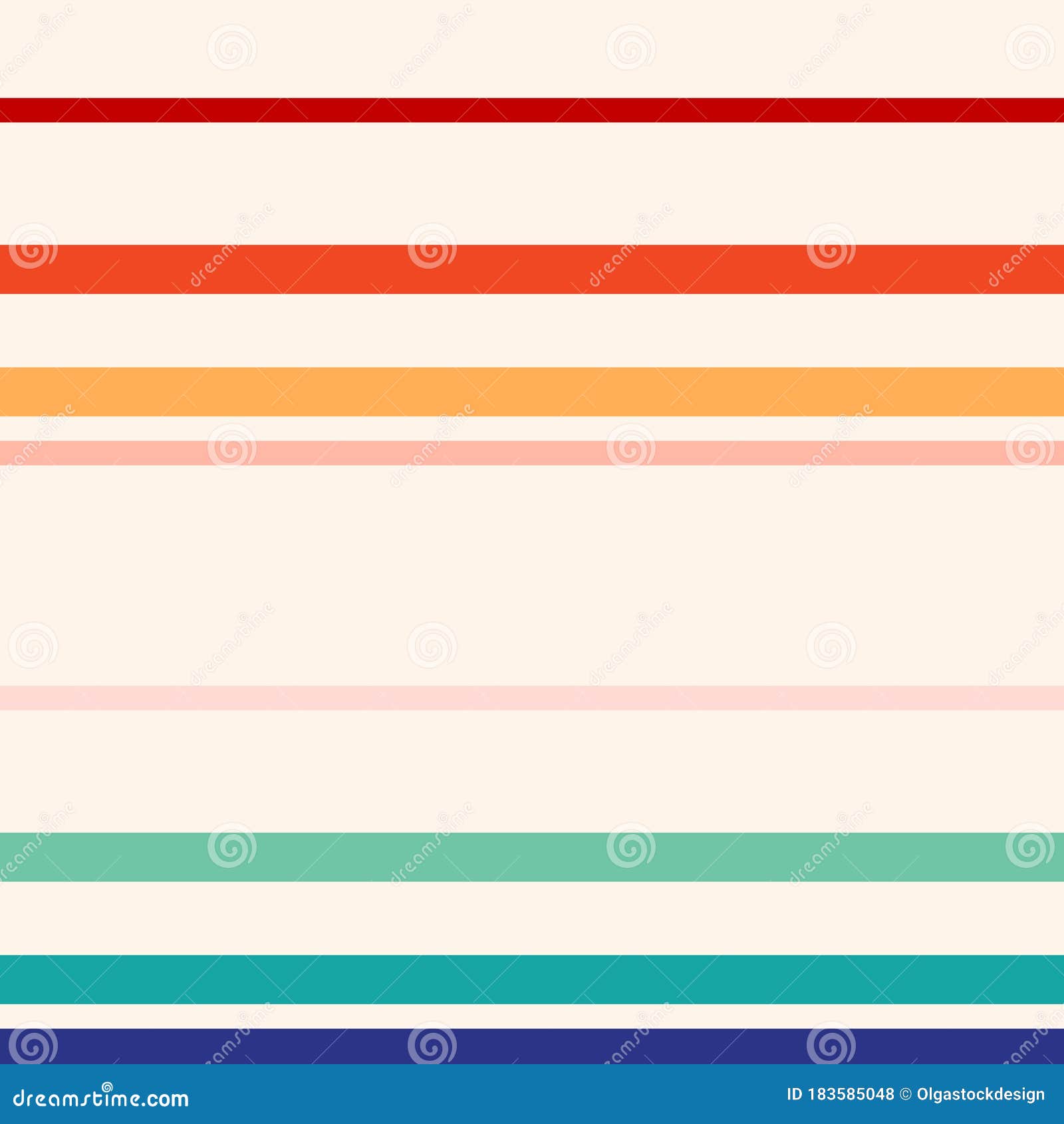 Colorful Vector Horizontal Stripes Seamless Pattern with Thin and Thick ...