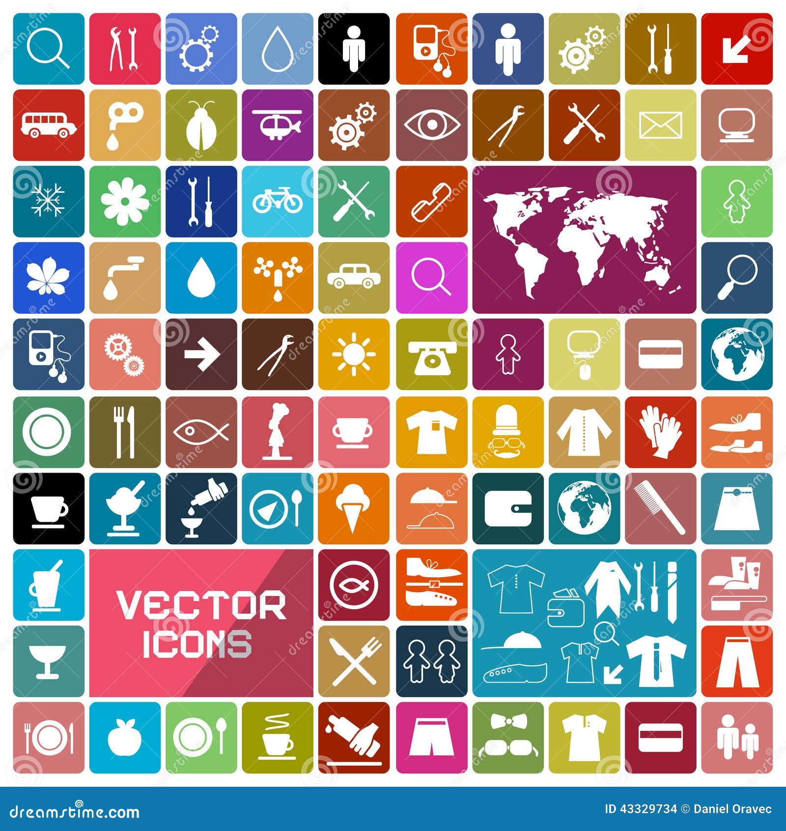 Colorful Vector Icons Set stock vector. Illustration of gloves - 43329734