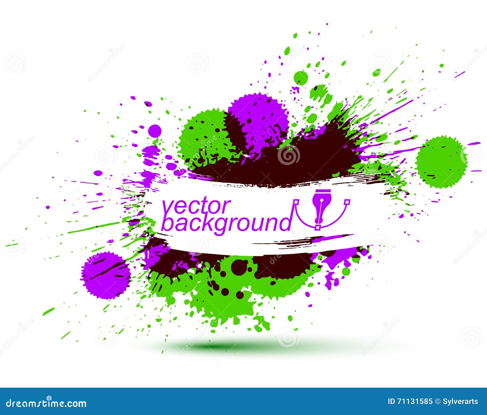 Colorful Vector Ink Splash Seamless Pattern with Overlap Circles Stock ...