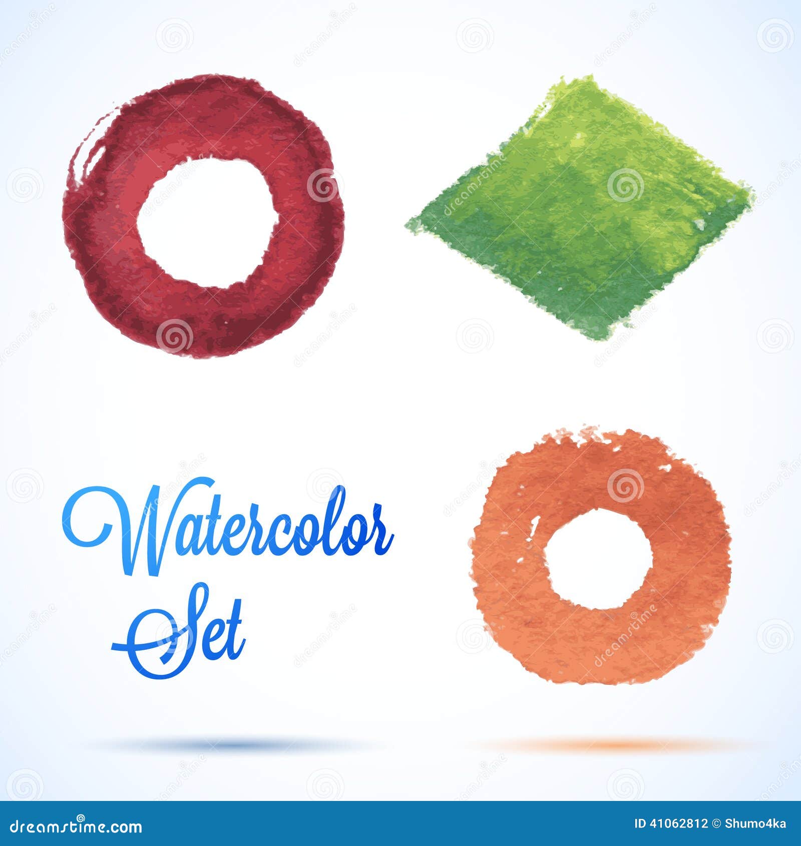 Colorful Vector Isolated Watercolor Paint Elements Stock Vector ...