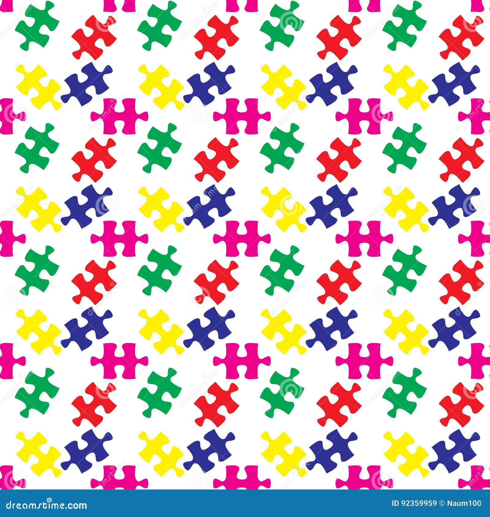 Colorful Vector Jigsaw Puzzle Seamless Pattern Stock Vector ...