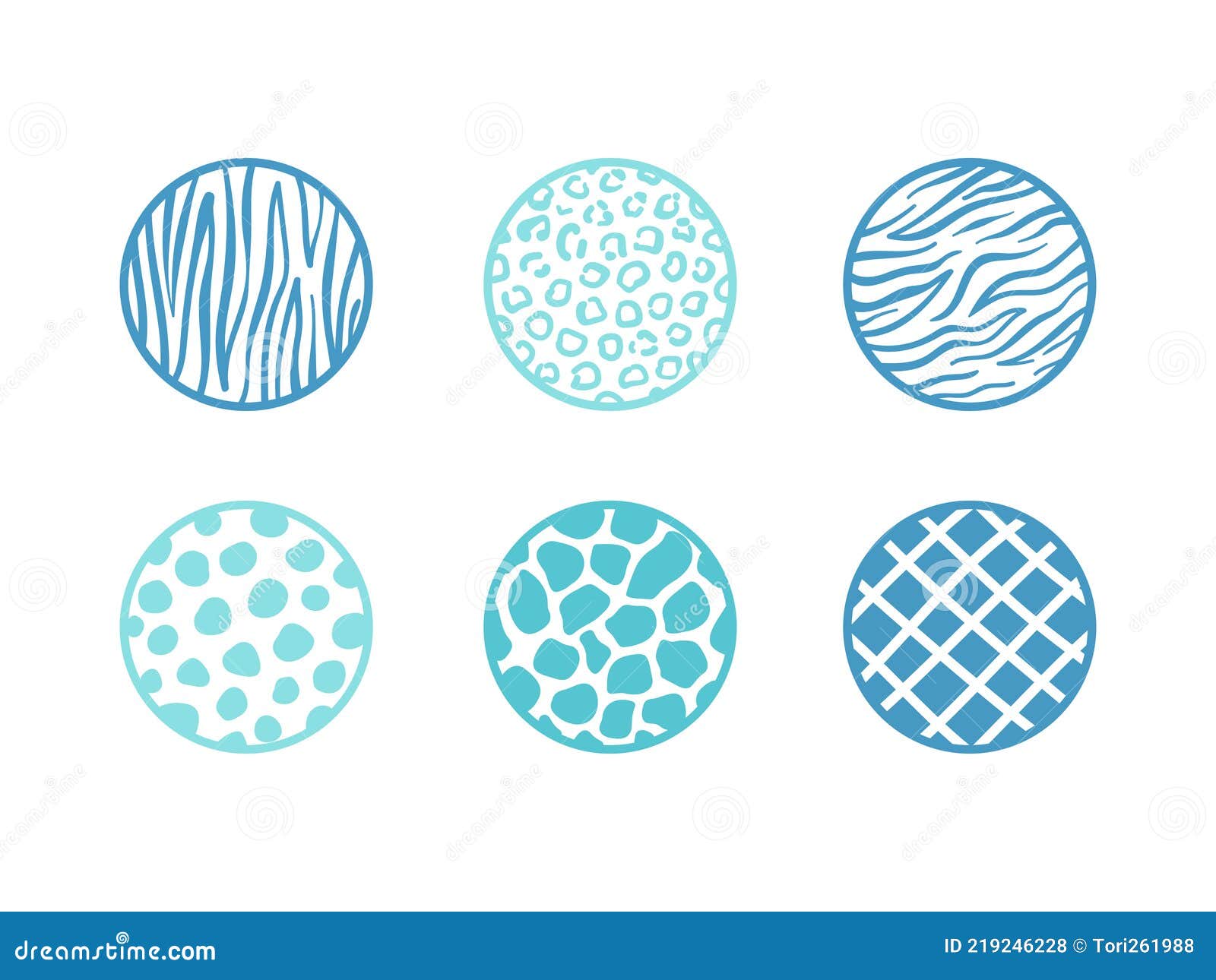 Colorful Vector Animals Pattern Illustrations in Circle Shapes Stock ...