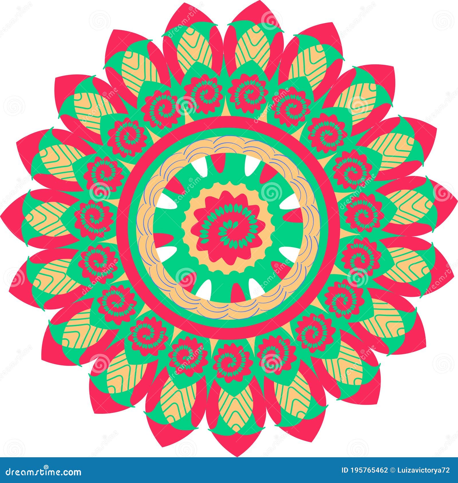 Colorful Vector Mandala. Vivid Floral Illustration for Design Stock ...