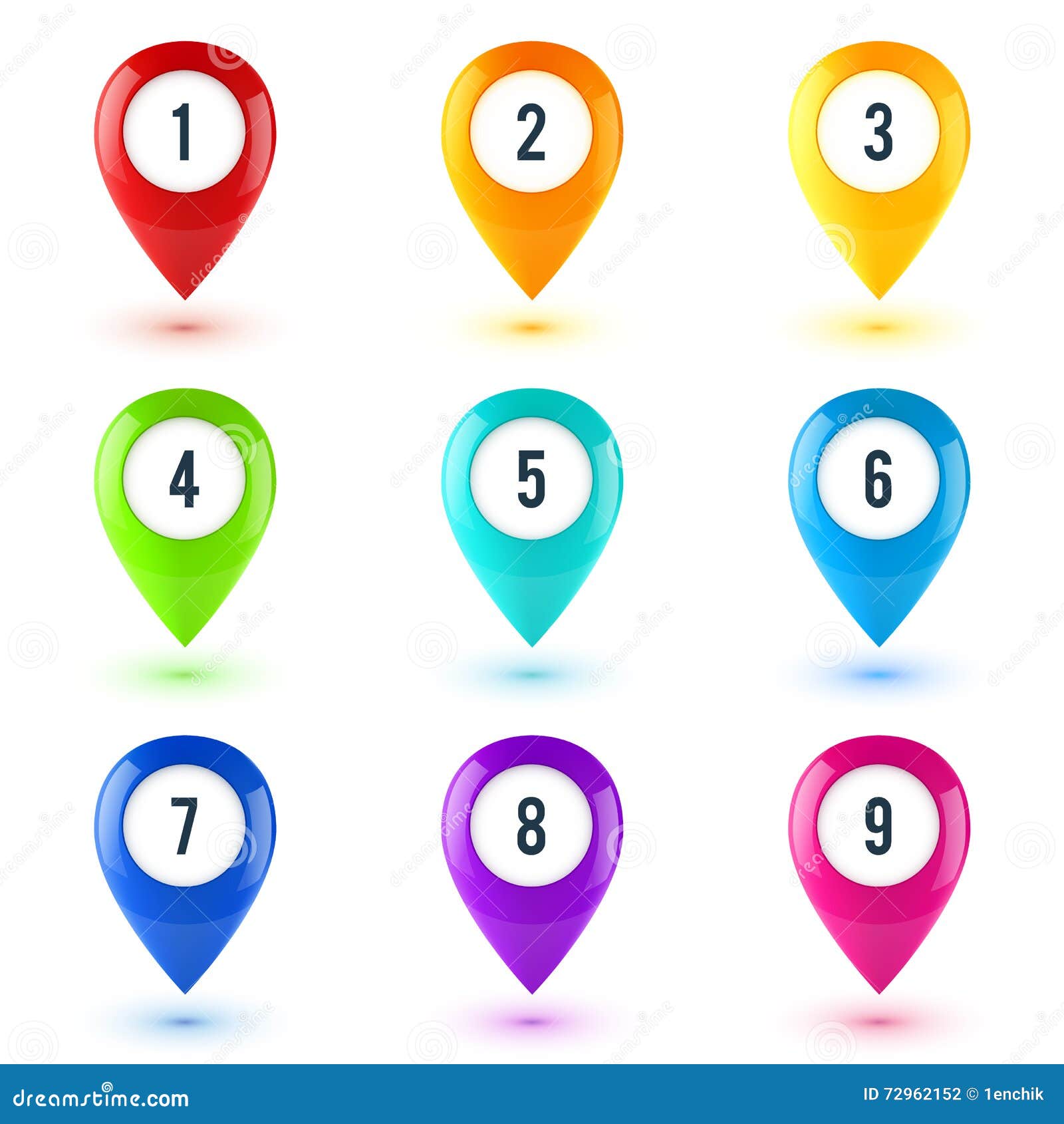 Colorful Vector Map Point Symbols Set Stock Vector - Illustration of ...