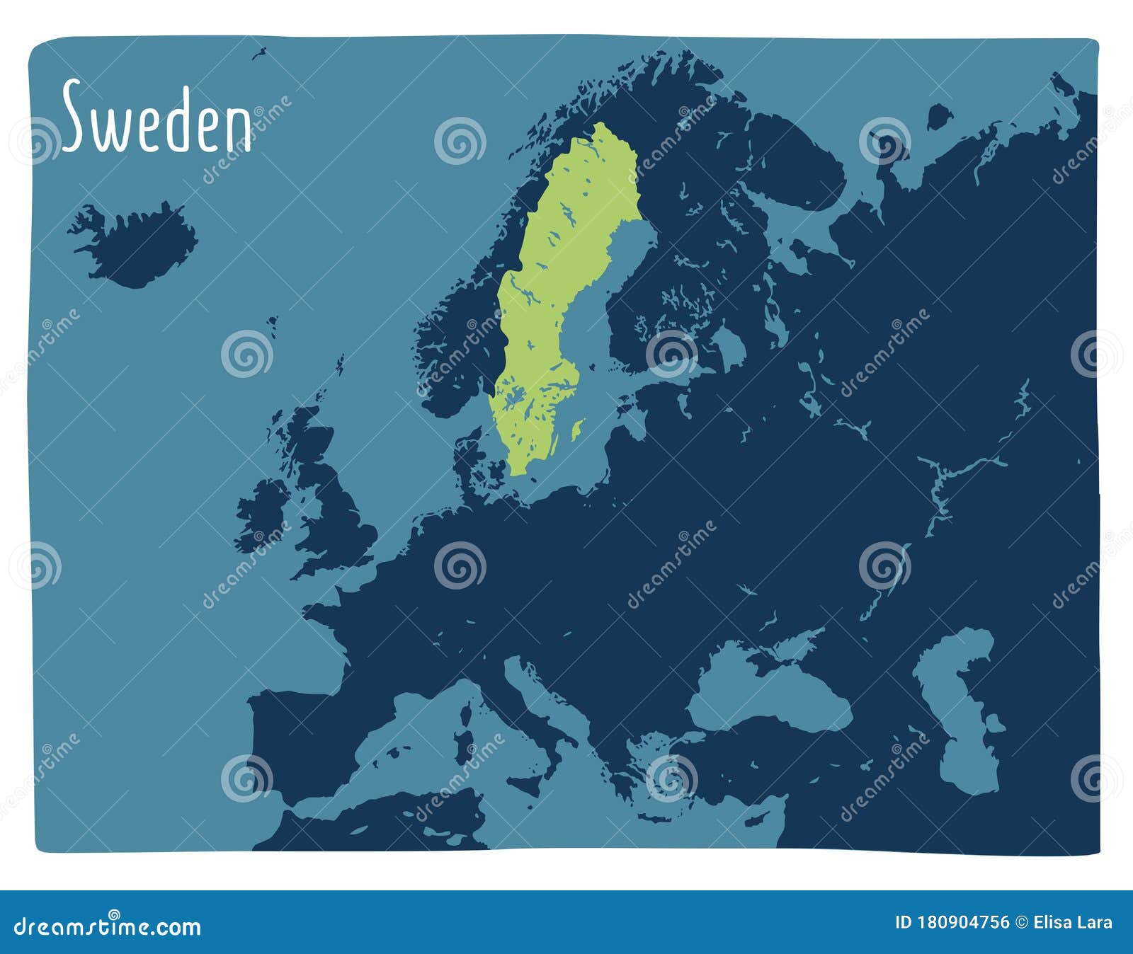 Colorful Vector Map of Sweden Highlighted in Europe Stock Vector ...