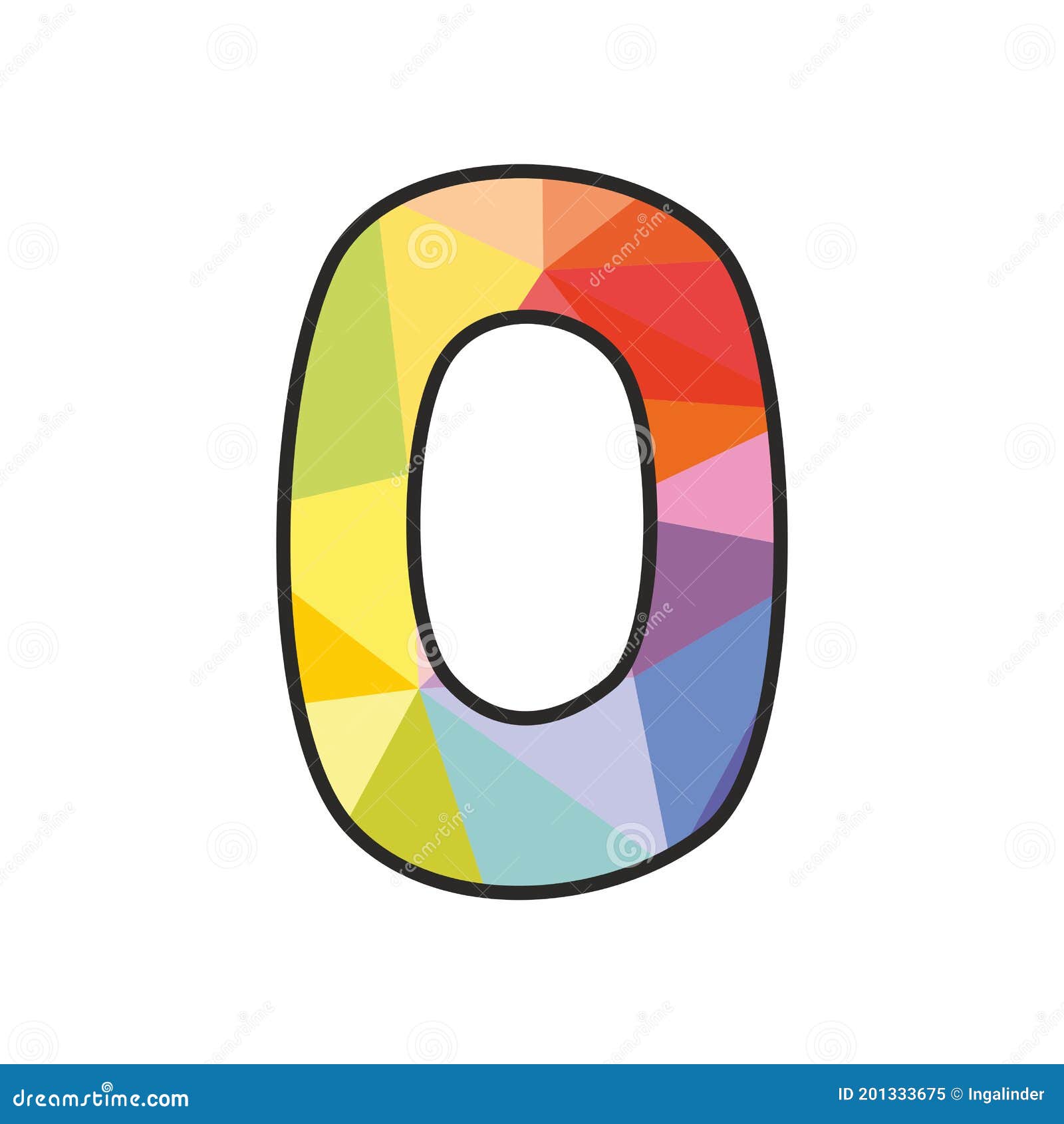 Colorful Vector Number 0 Isolated on White Background Stock Vector ...