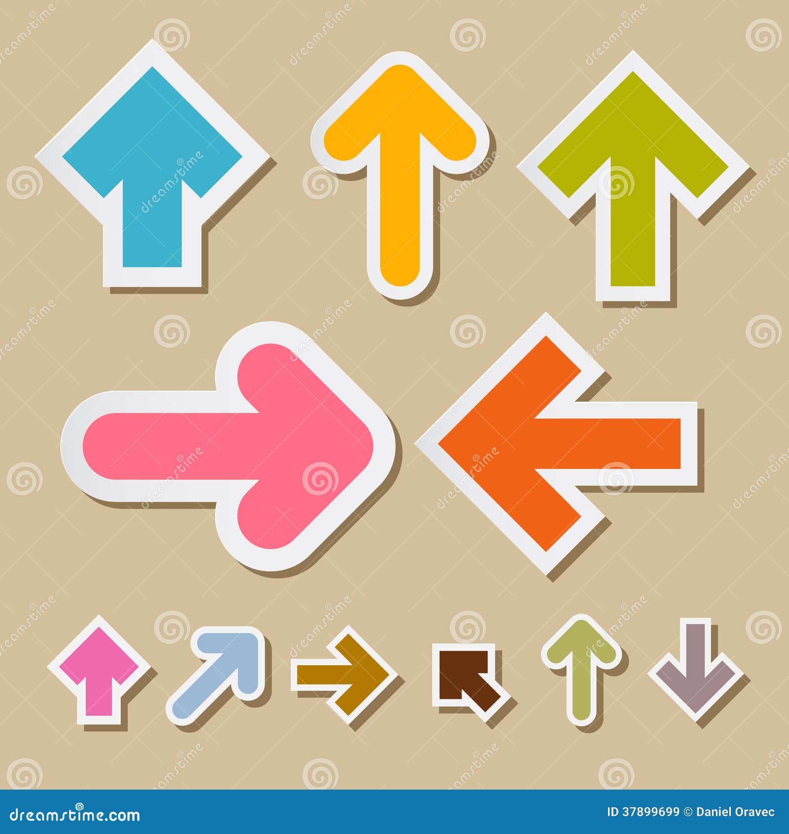 Colorful Vector Paper Arrows Set Stock Vector - Illustration of marker ...