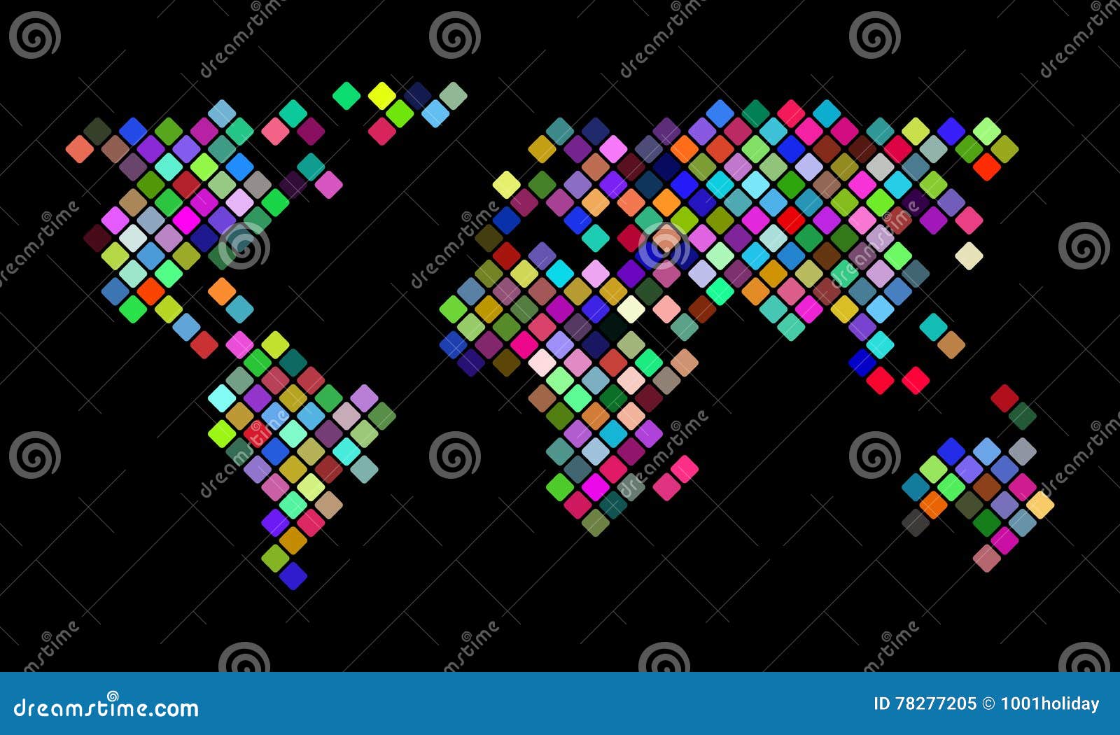 Colorful Vector Pixel World Map Stock Vector - Illustration of globe ...