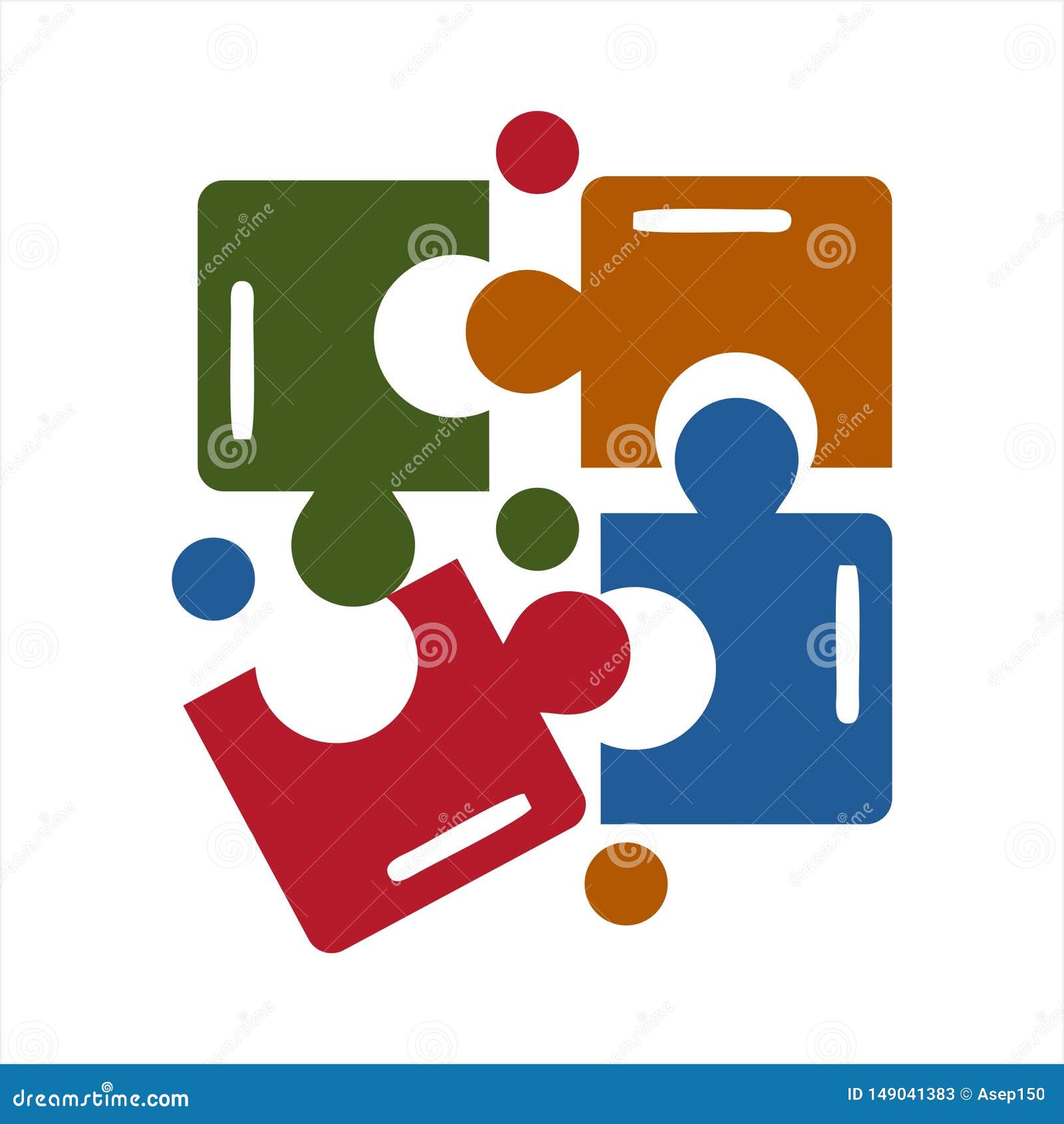 Colorful Vector Puzzle or Jigsaw Company Logo Stock Vector ...