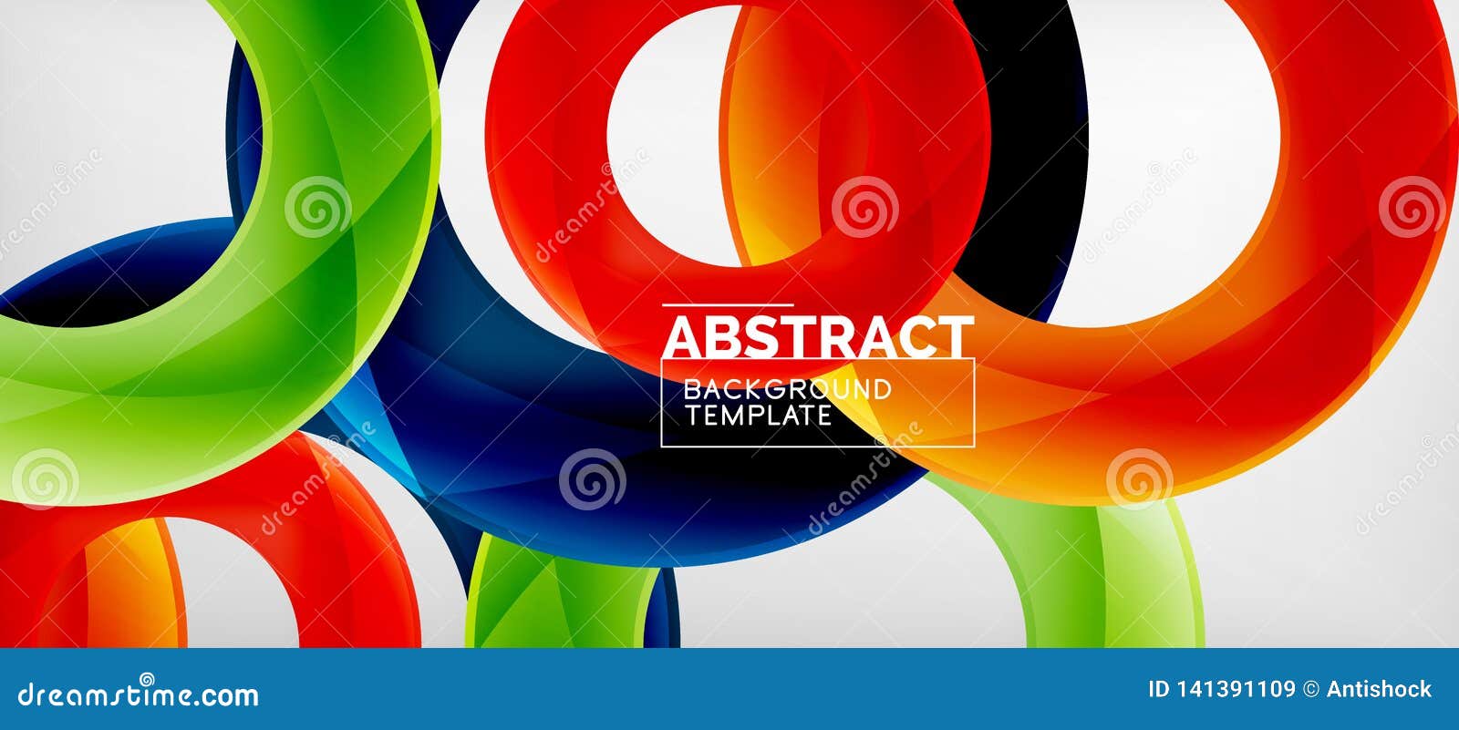 Colorful Vector Rings Geometric Abstract Background, Modern Geometric ...