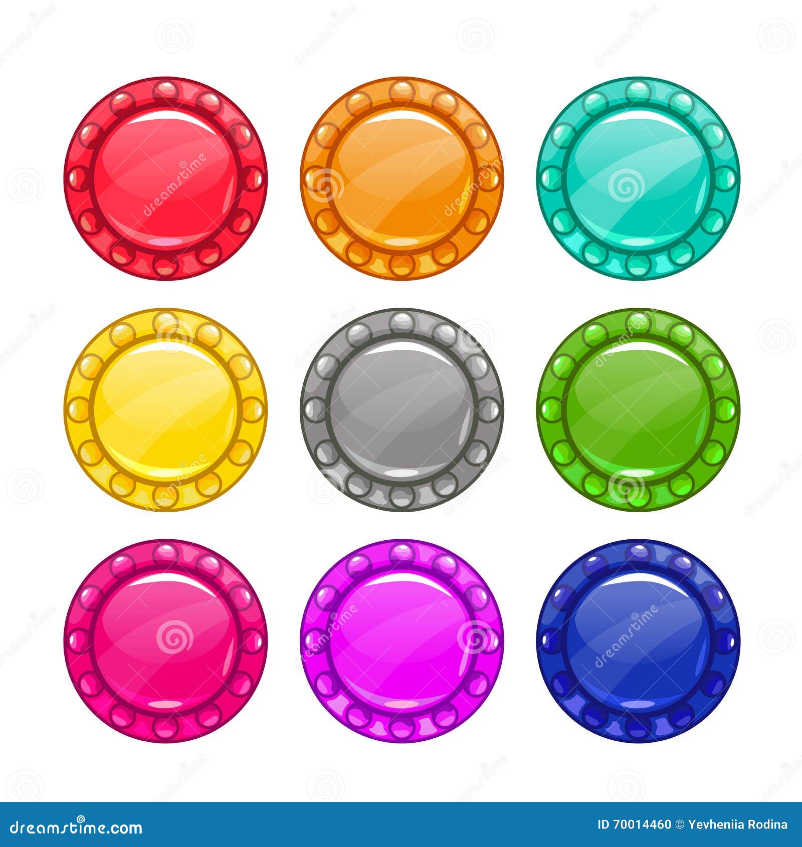 Colorful Vector Round Buttons Stock Vector - Illustration of graphic ...