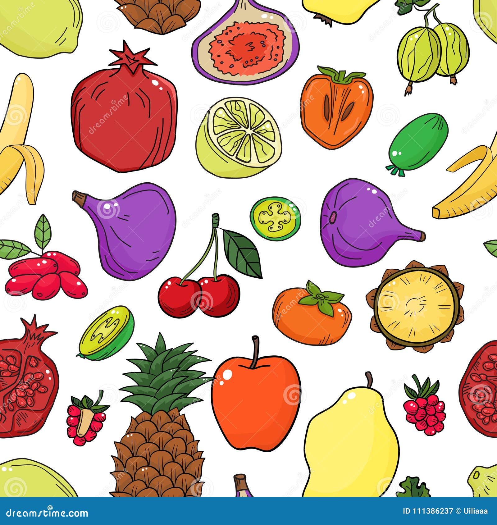 Colorful Vector Seamless Pattern with Fruits. Abstract Healthy Food ... Colorful Vector Seamless Pattern with Fruits. Abstract Healthy Food ...