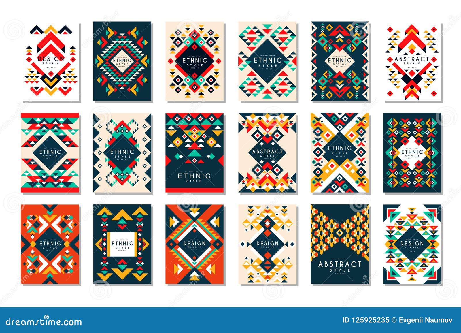 Colorful Vector Set of 9 Card Templates with Geometric Shapes. Abstract ...