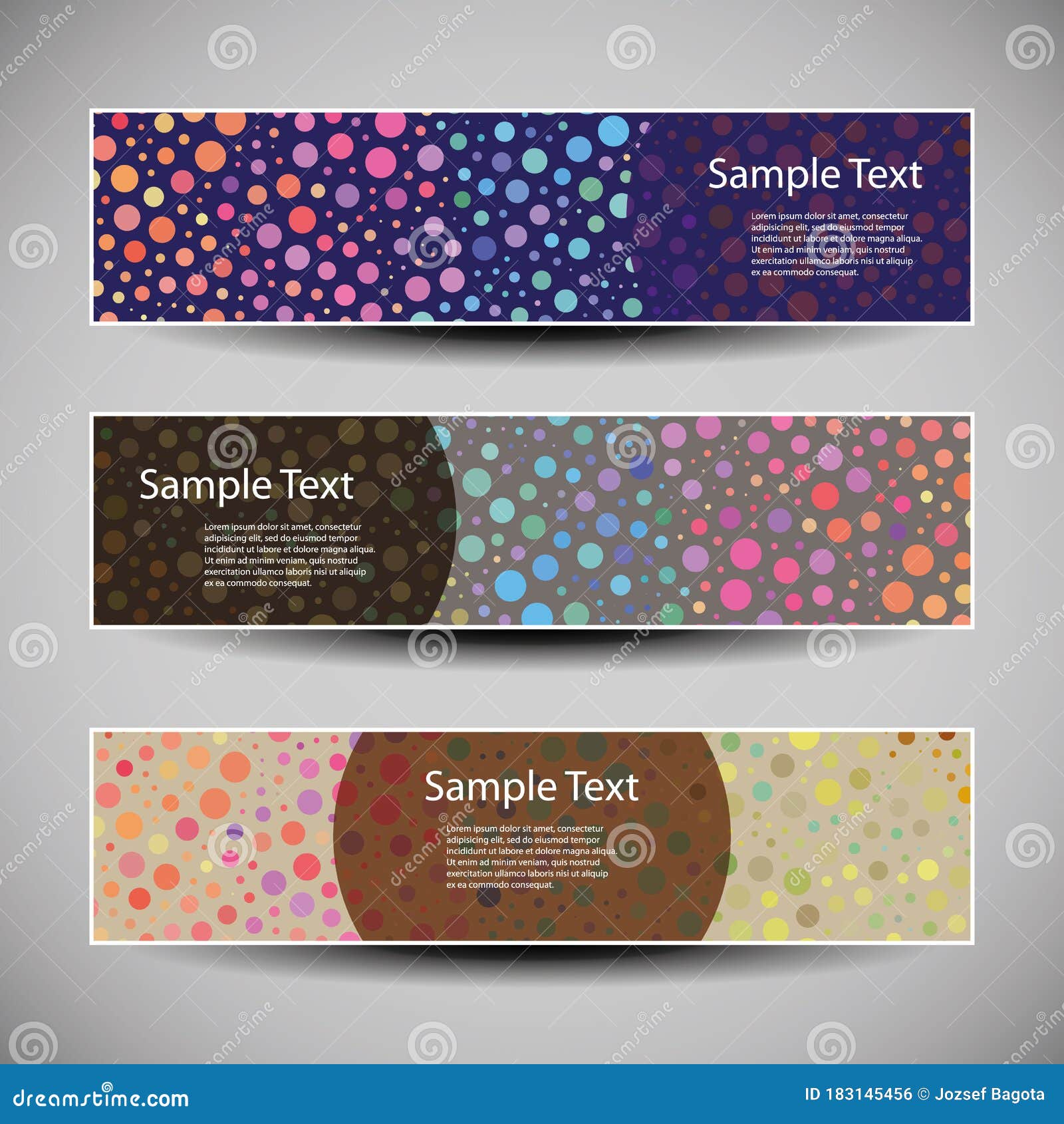 Colorful Vector Set of Three Header Designs Stock Vector - Illustration ...