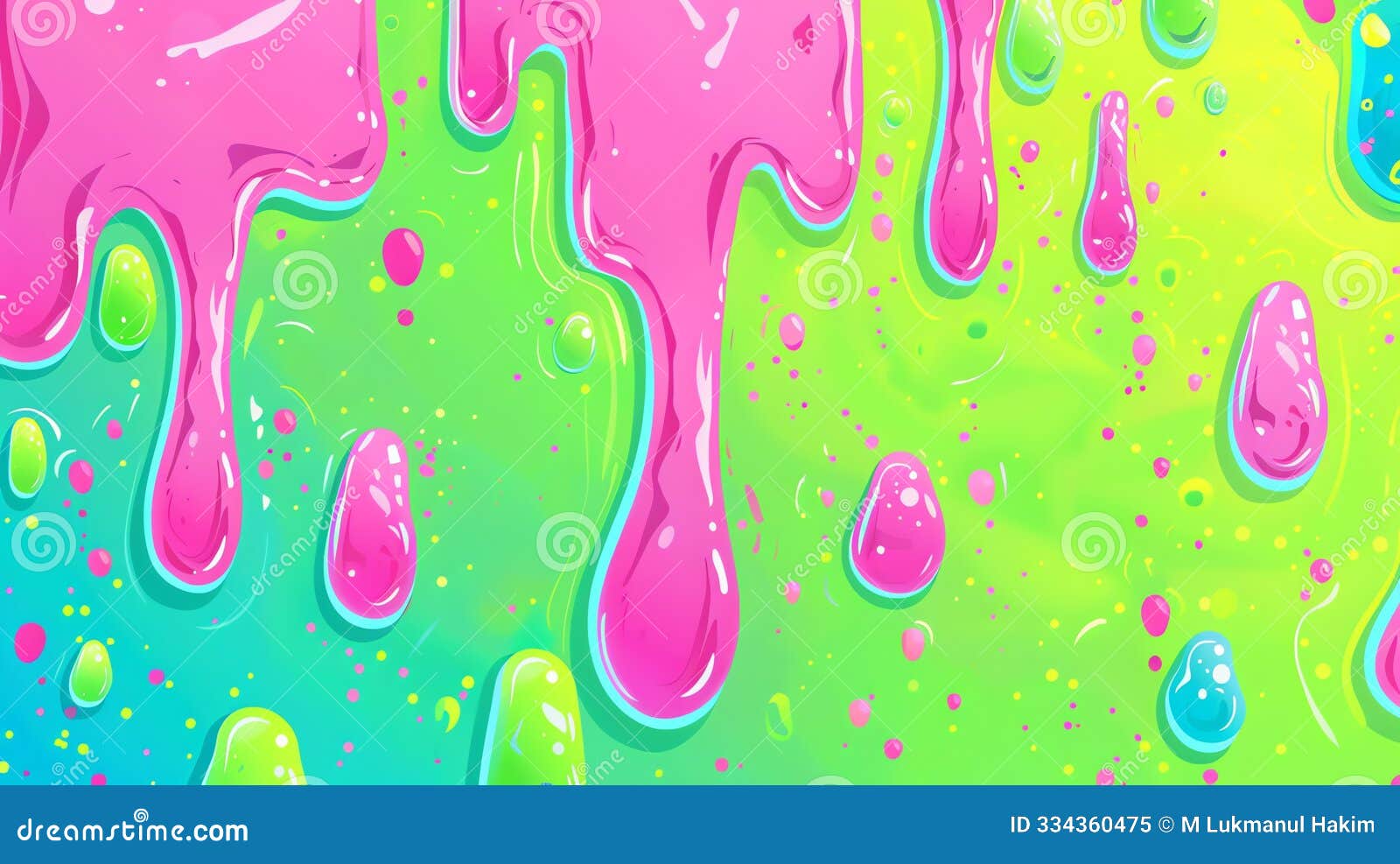 Colorful Vector Slime Water Drop Pattern for Light Green Background ...