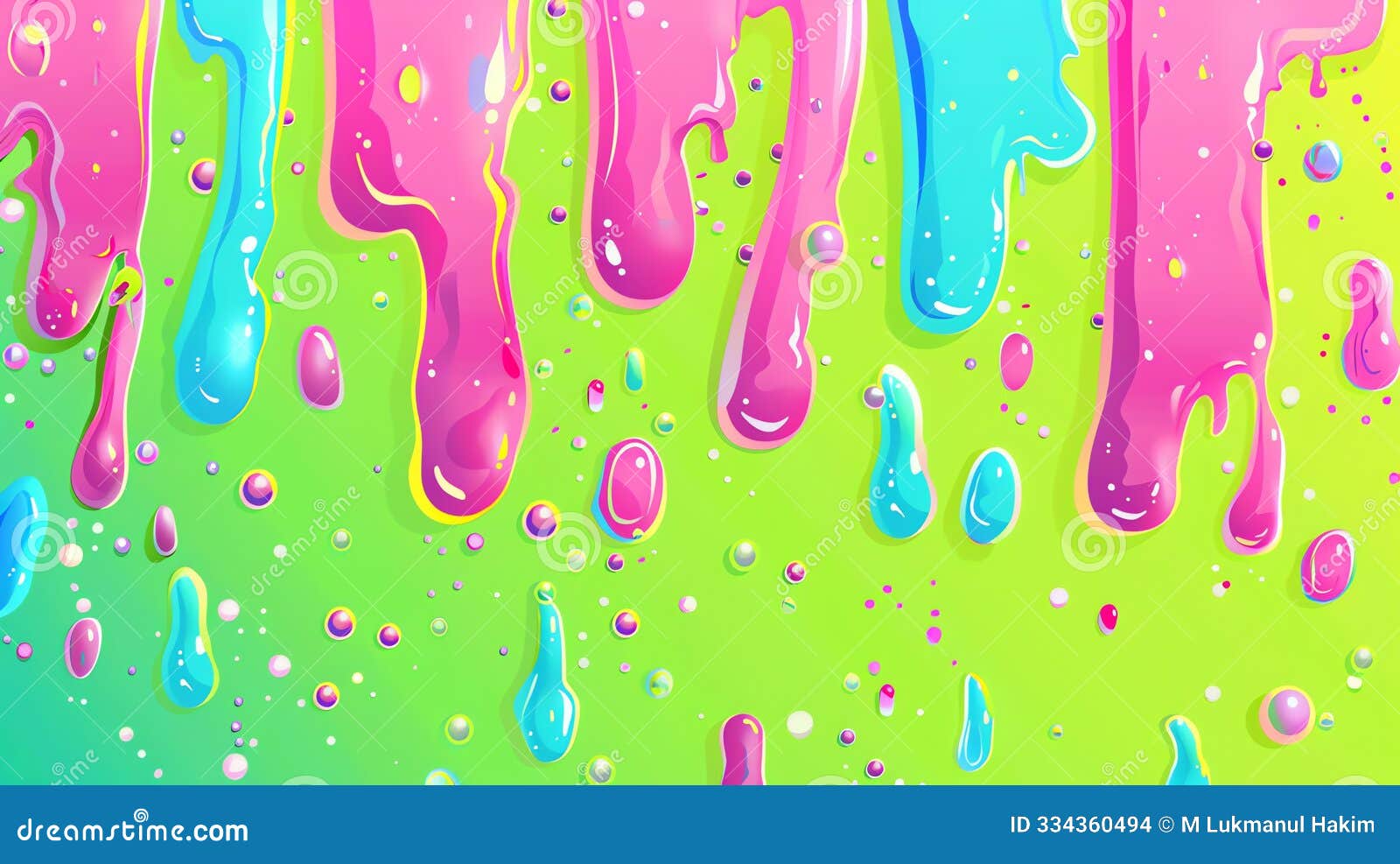 Colorful Vector Slime Water Drop Pattern for Light Green Background ...