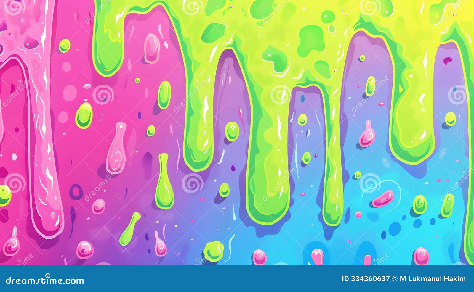 Colorful Vector Slime Water Drop Pattern for Light Green Background ...