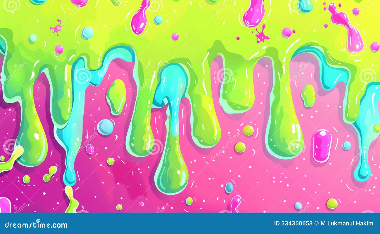Colorful Vector Slime Water Drop Pattern for Light Green Background ...