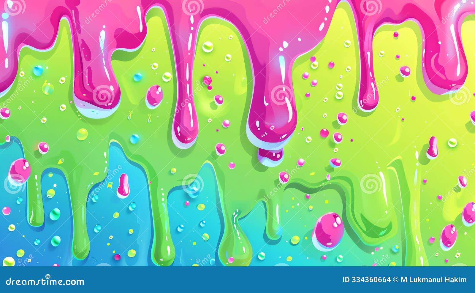 Colorful Vector Slime Water Drop Pattern for Light Green Background ...