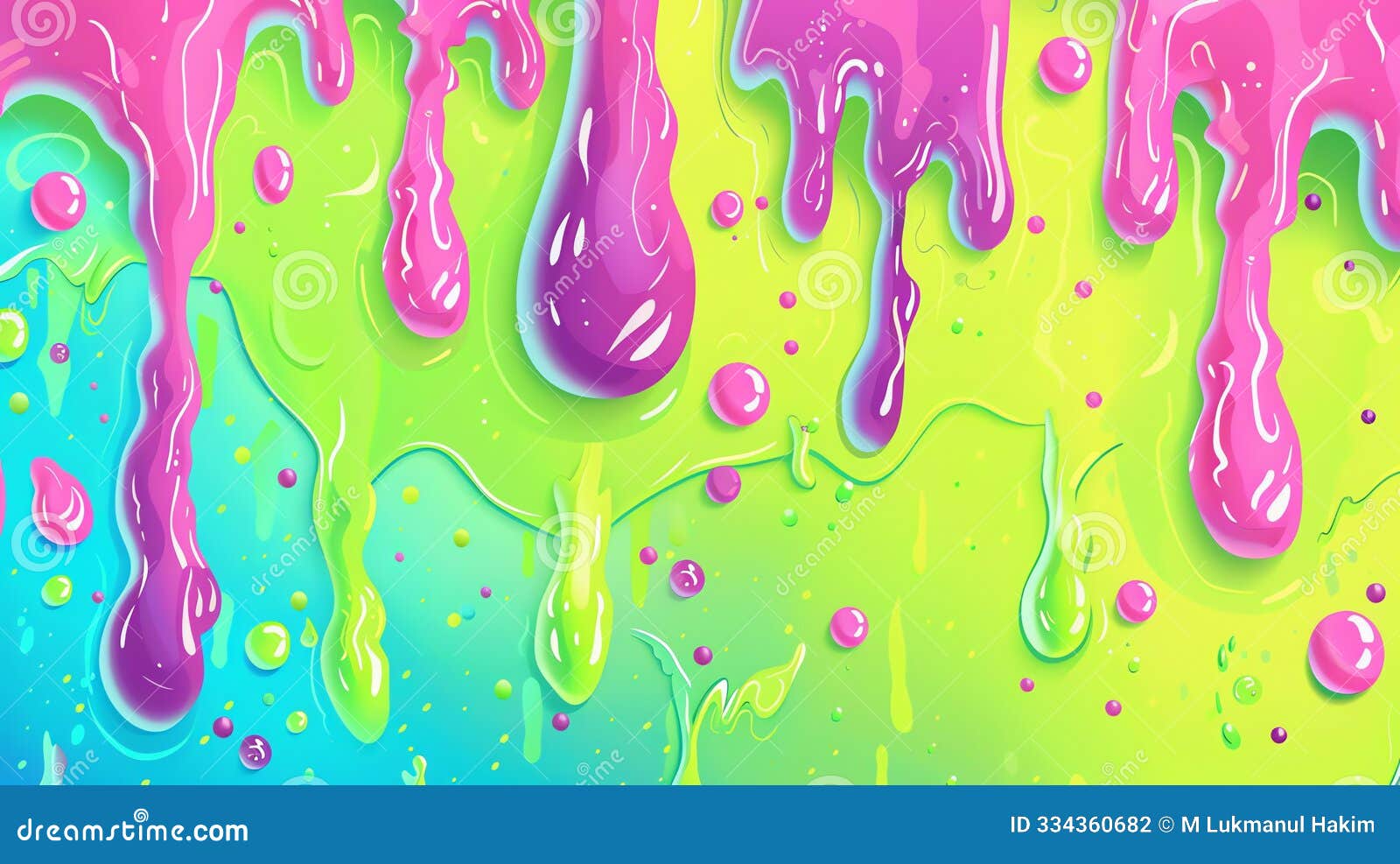 Colorful Vector Slime Water Drop Pattern for Light Green Background ...