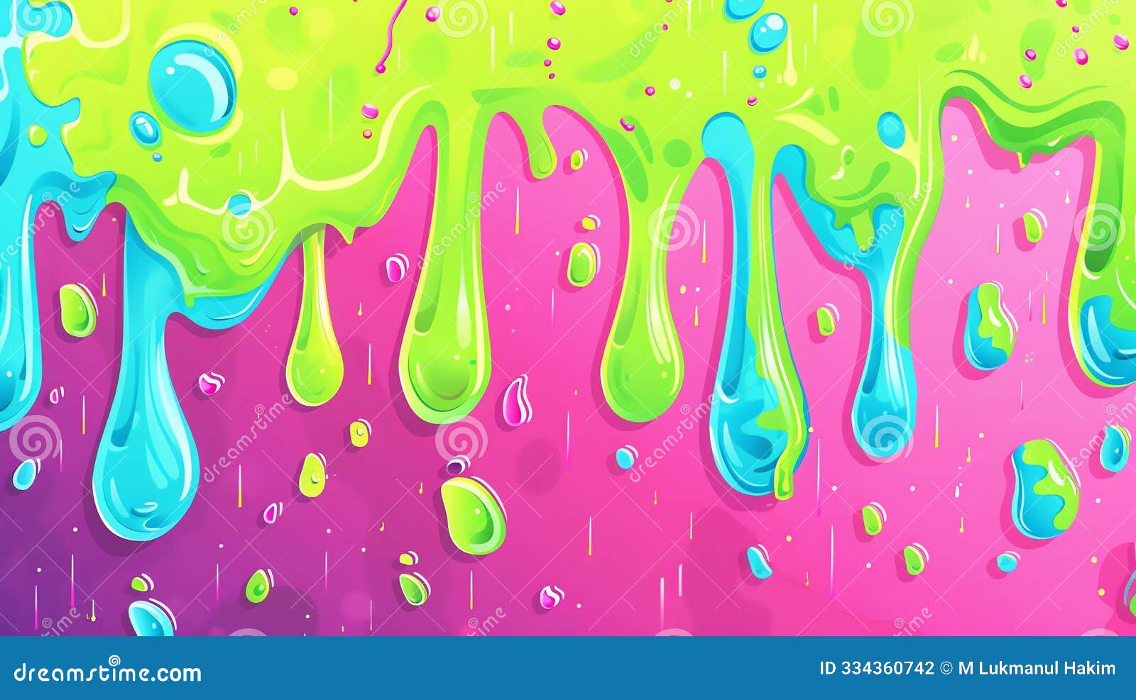 Colorful Vector Slime Water Drop Pattern for Light Green Background ...