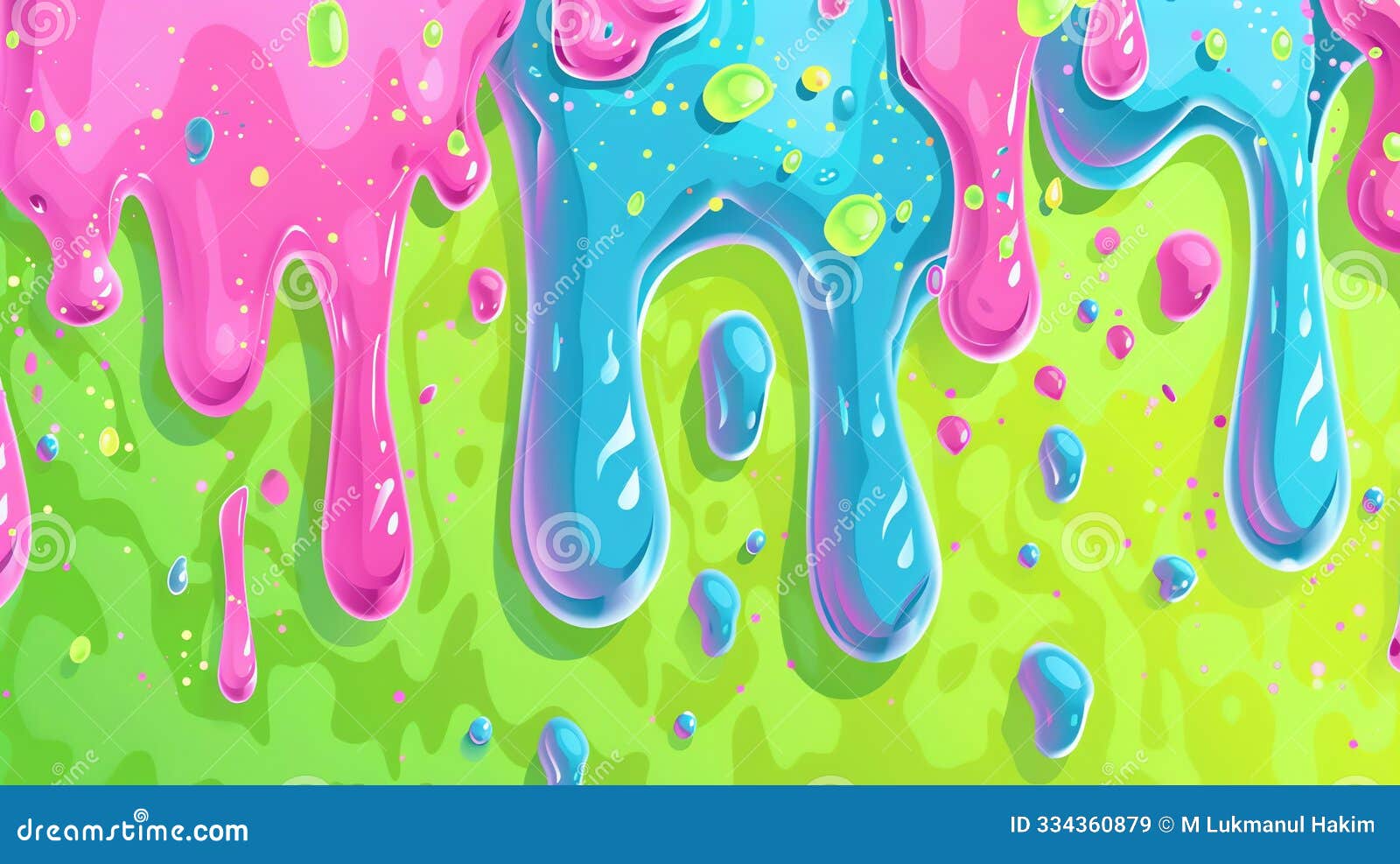 Colorful Vector Slime Water Drop Pattern for Light Green Background ...
