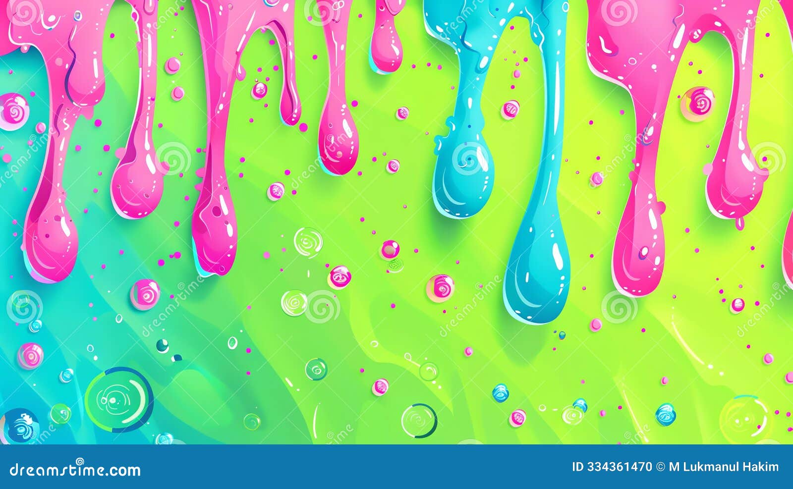 Colorful Vector Slime Water Drop Pattern for Light Green Background ...
