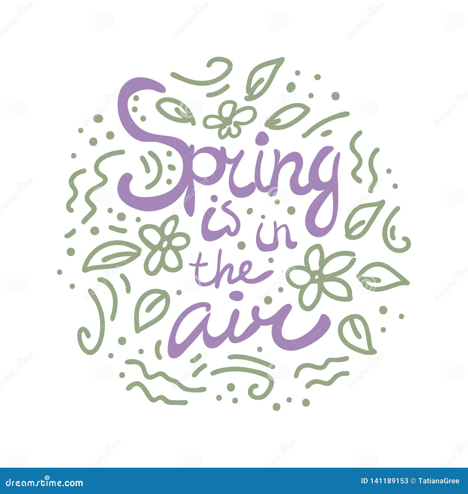 Colorful Vector Spring Illustration on White Background Stock Vector ...