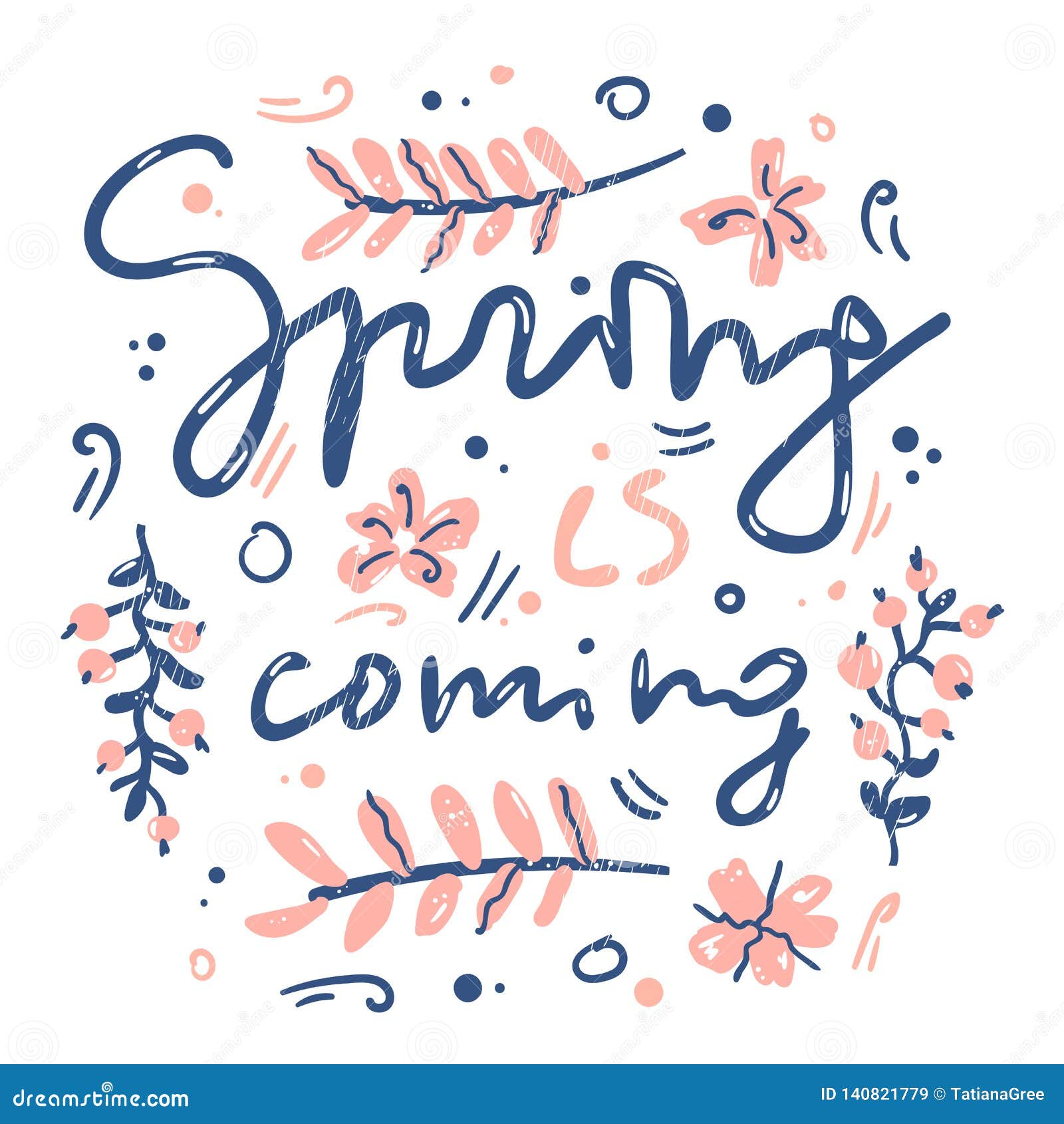 Colorful Vector Spring Illustration on White Background Stock Vector ...