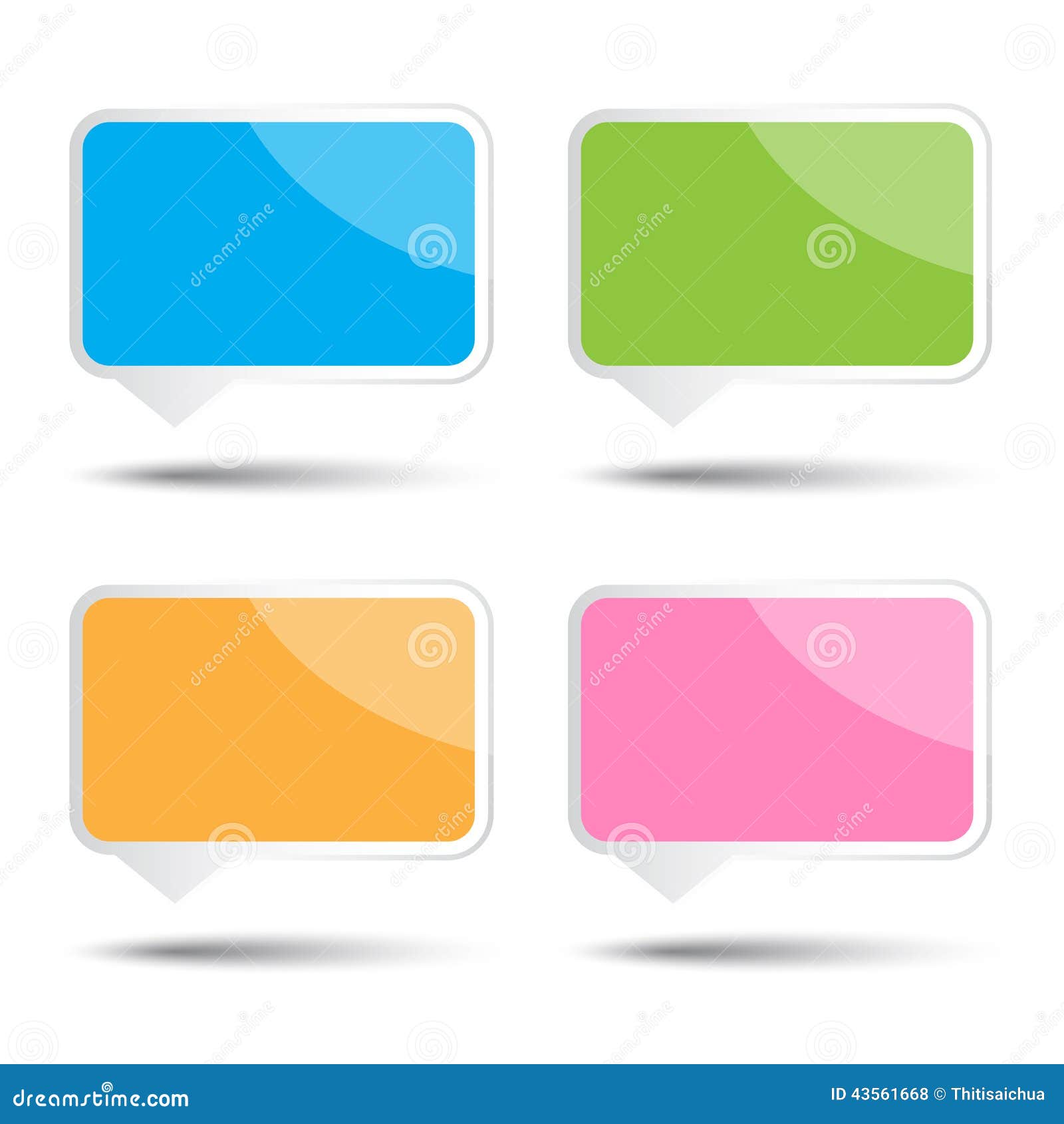 Colorful Vector Square Bubble Speech Stock Vector - Illustration of ...
