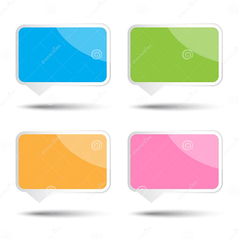 Colorful Vector Square Bubble Speech Stock Vector - Illustration of ...
