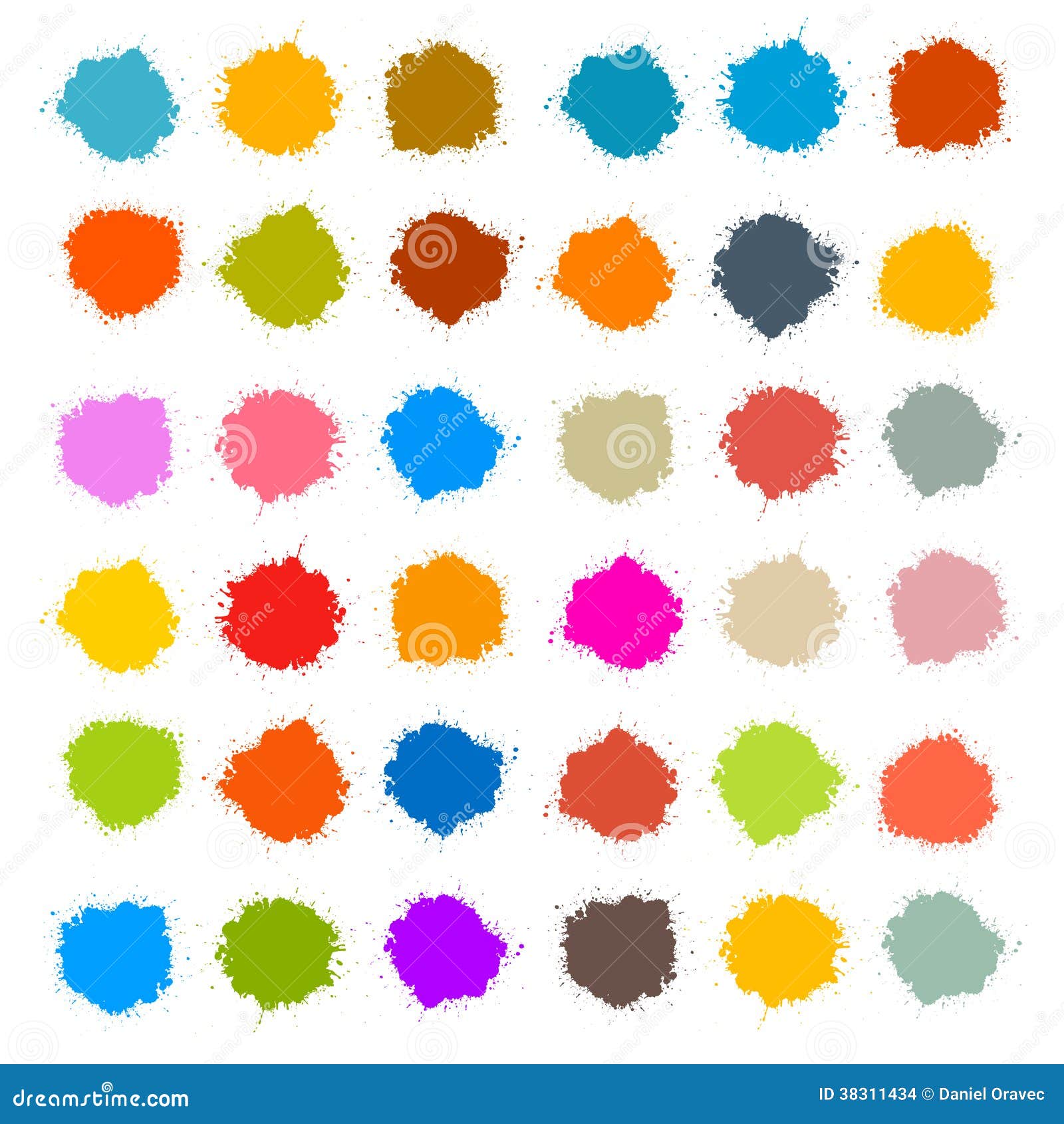 Colorful Vector Stains, Blots, Splashes Set Stock Vector - Illustration ...