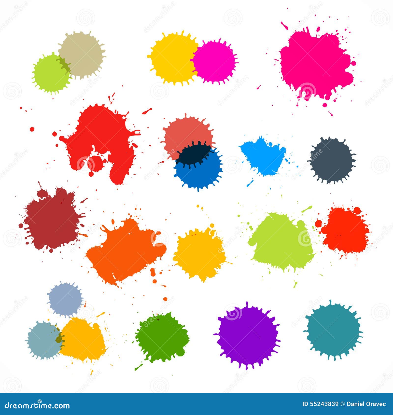 Colorful Vector Stains Set stock vector. Illustration of dirty - 55243839