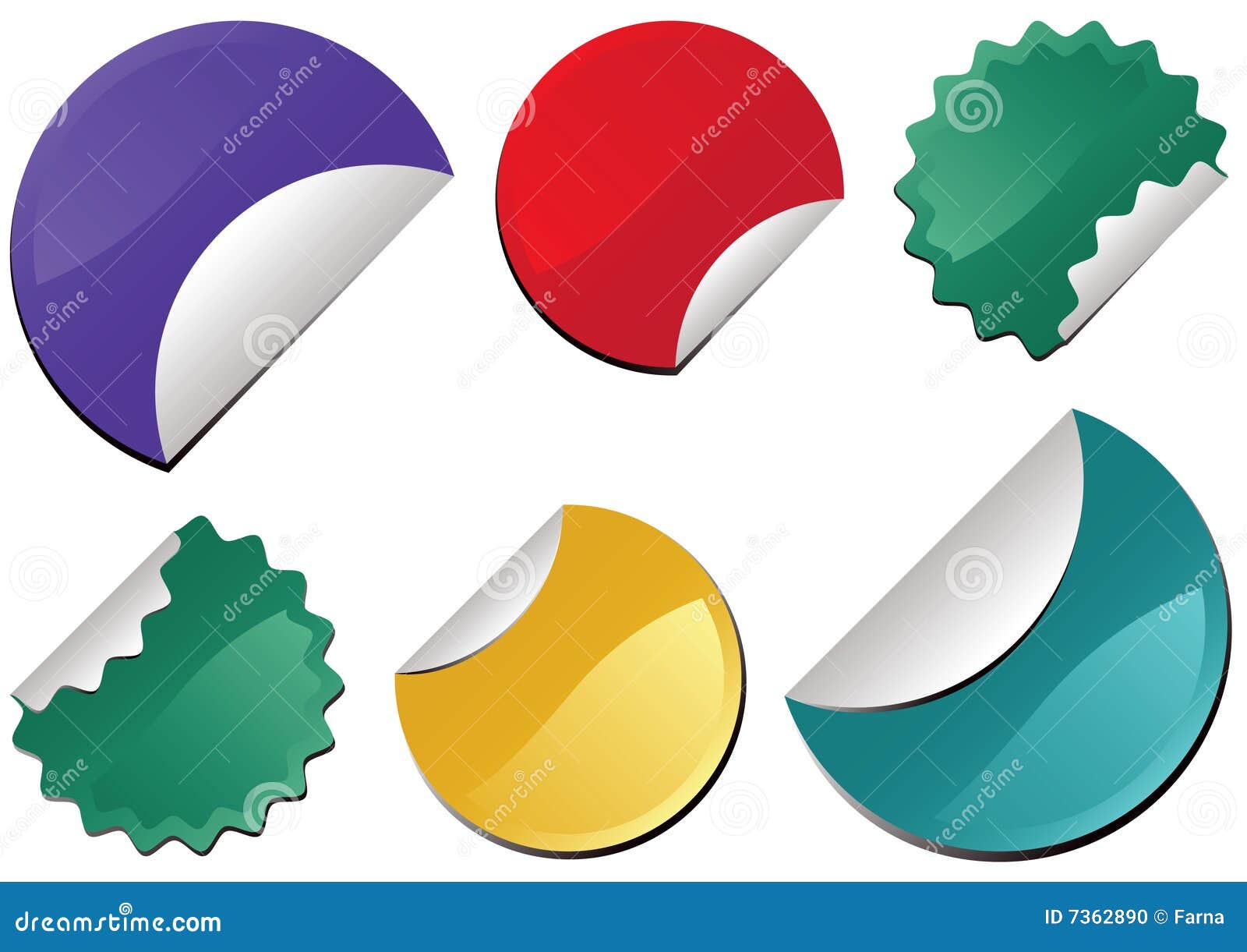 Colorful vector stickers stock vector. Illustration of graphic - 7362890