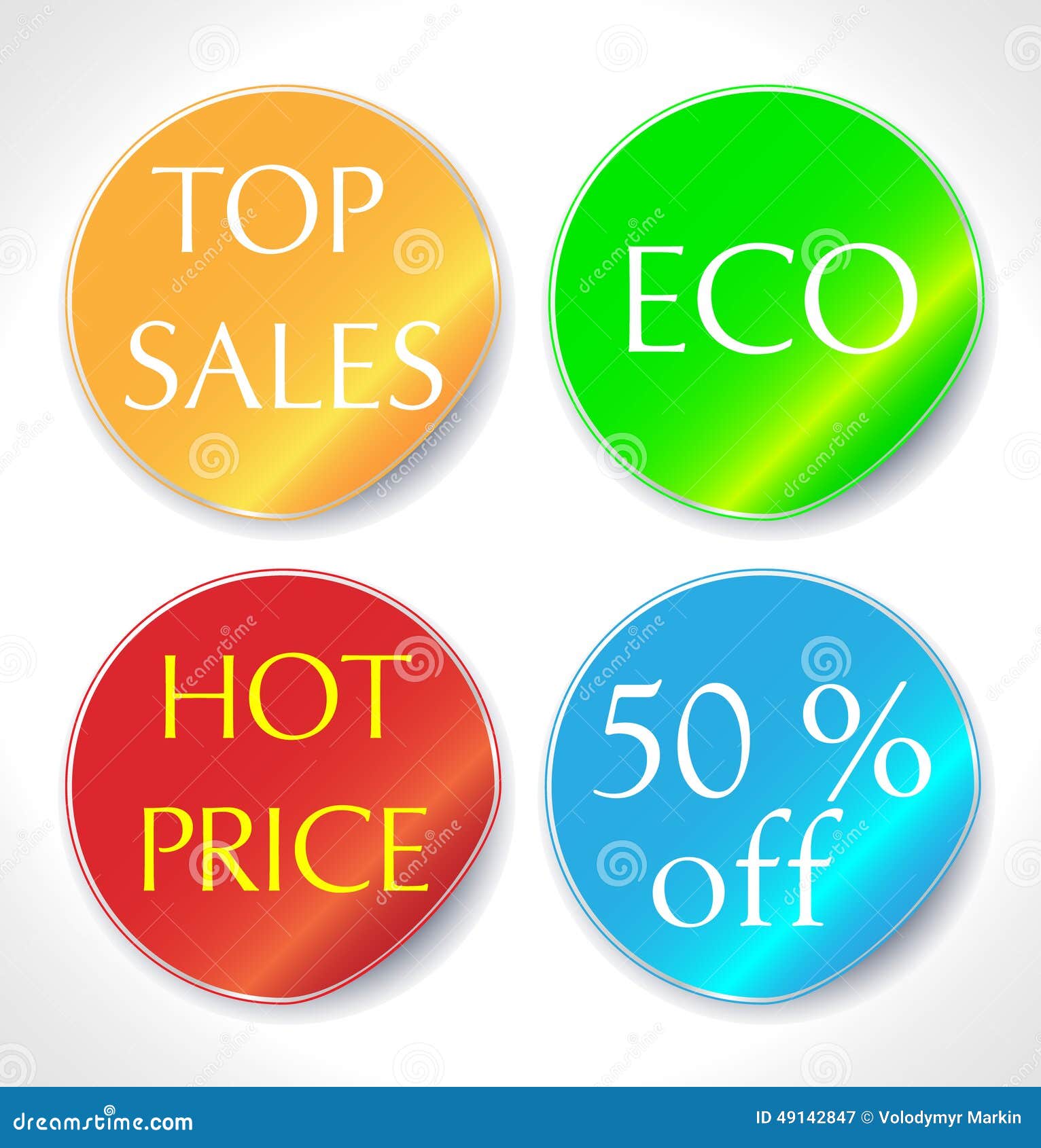 Colorful Vector Stickers Set Stock Vector - Illustration of element ...