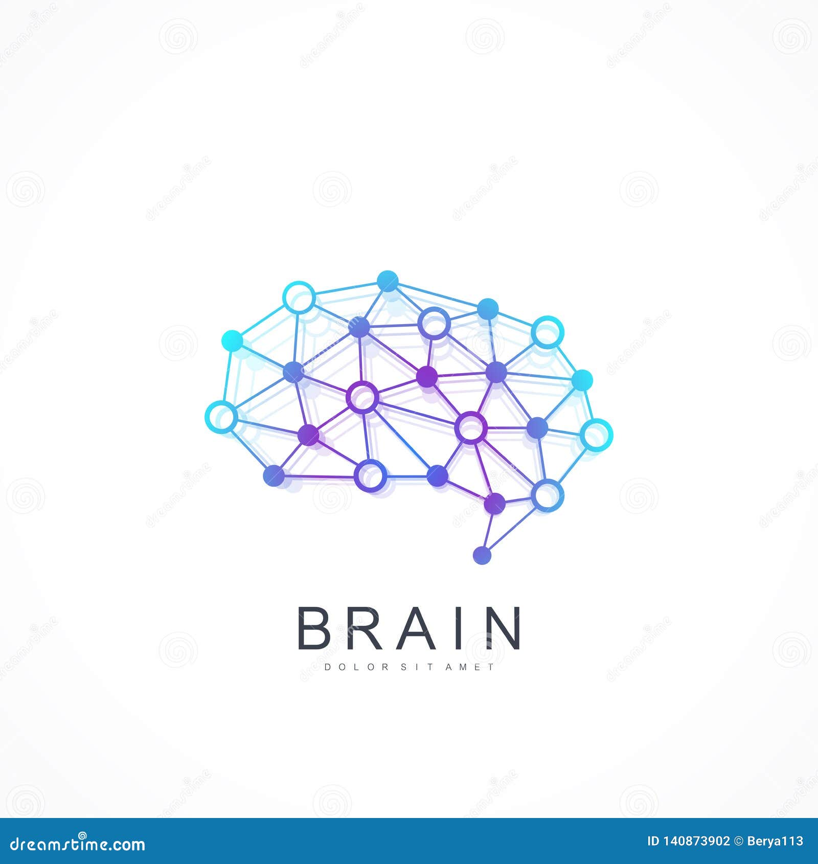 Colorful Vector Template Brain Logo. Artificial Intelligence Logo Stock ...